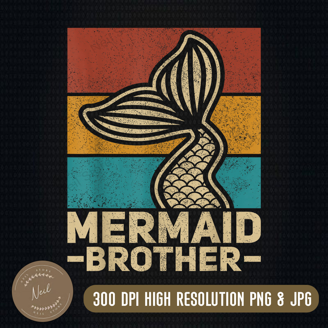 Mermaid Brother PNG, Brother of the Birthday Girl, Digital P | Inspire ...