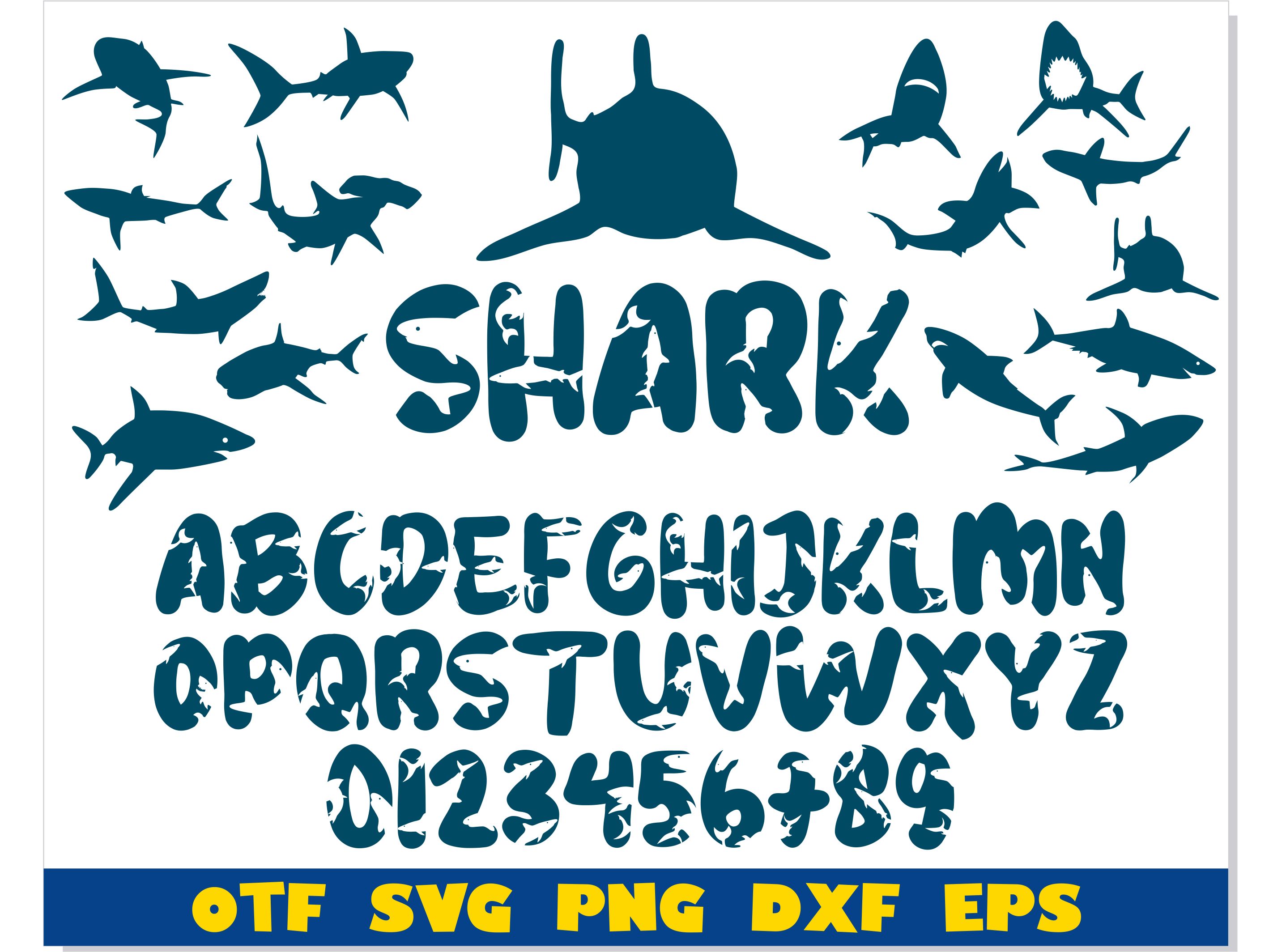 Shark Bundle | Shark Font ott, Shark Font svg Cricut, Shark | Inspire ...