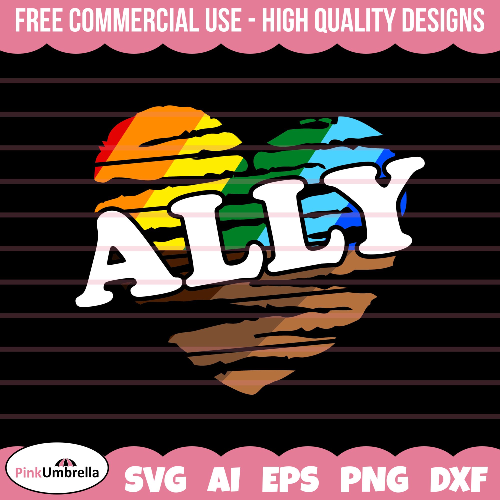 Rainbow Black Pride Allye svg, Human Rights Svg, LGBTQ Svg, - Inspire ...