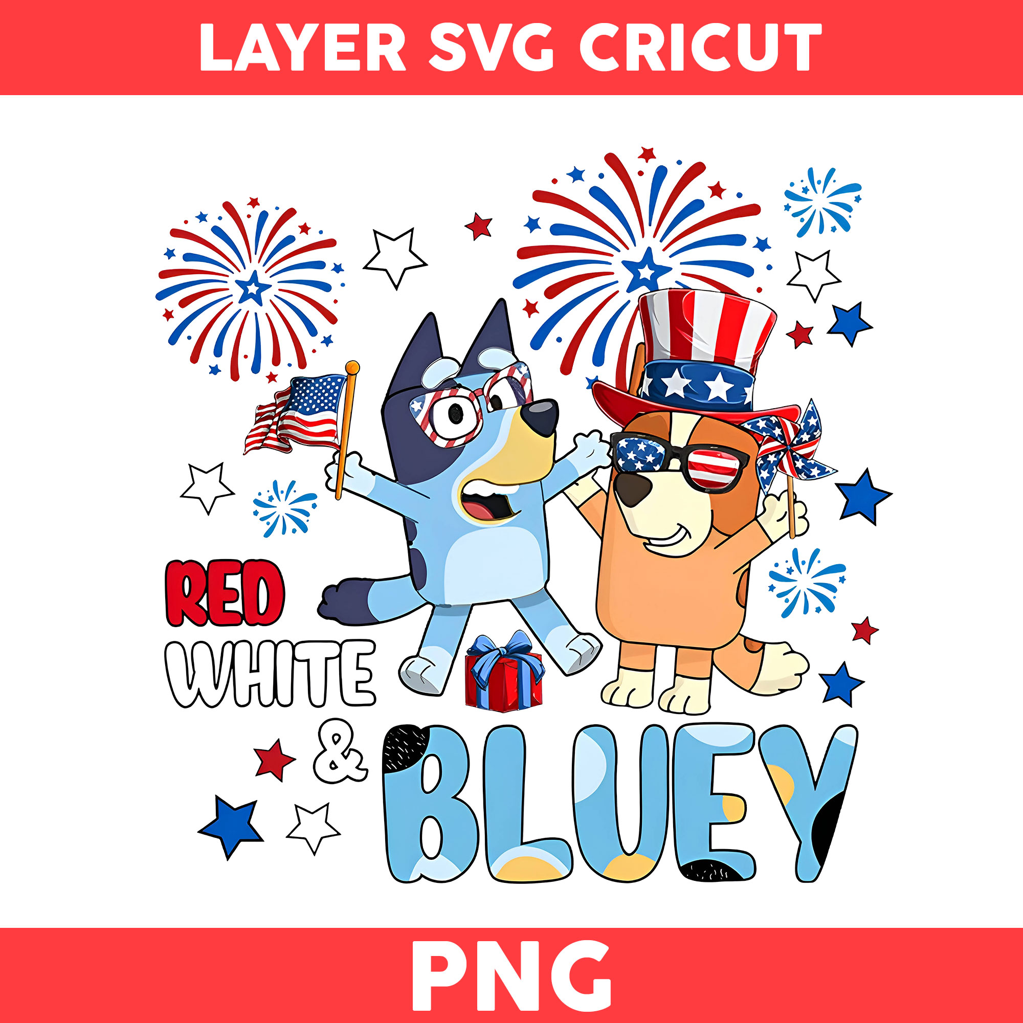 Red White Bluey Png, 4th Of July Png, Bluey 4th Of July Png, - Inspire ...