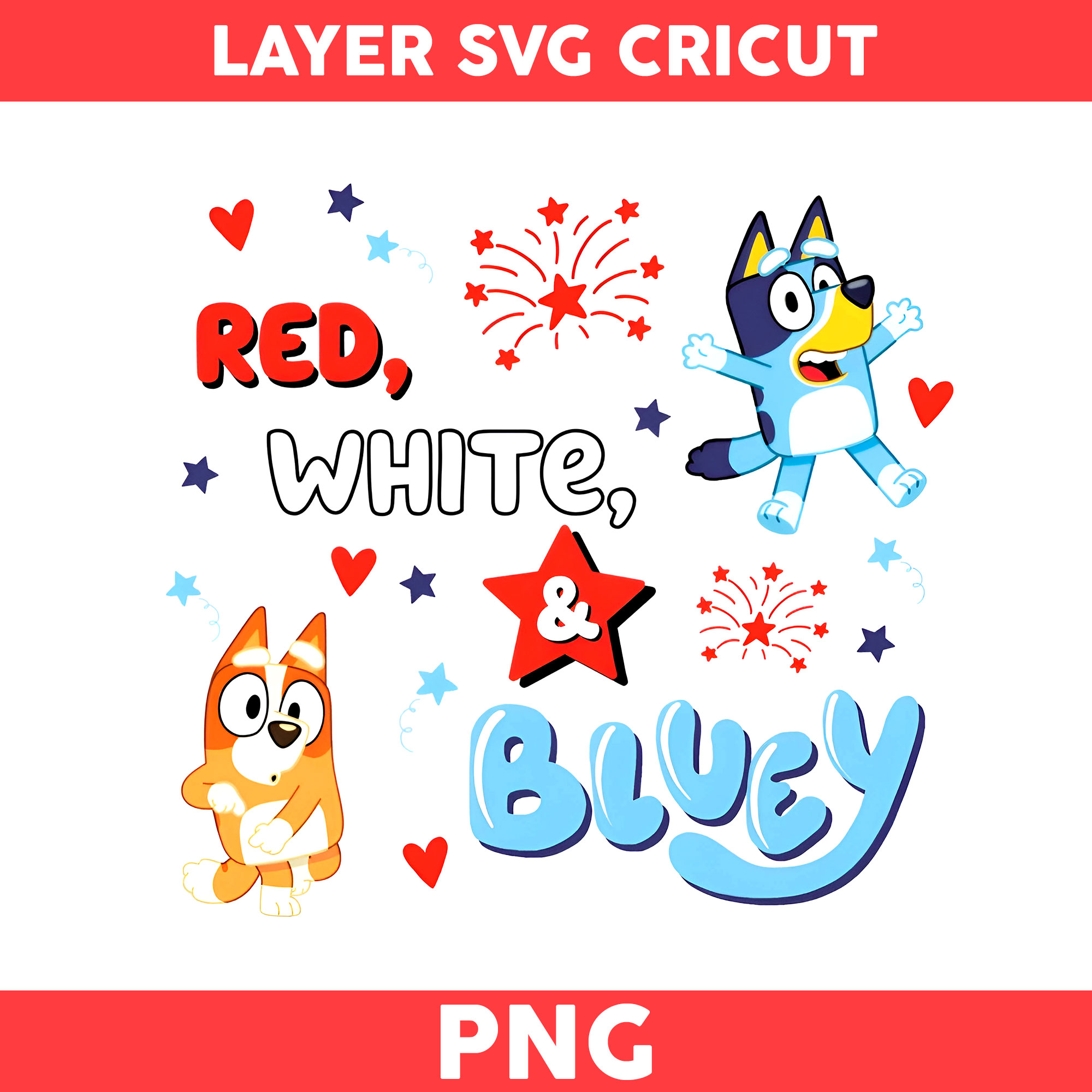 Red White Bluey Png, Bluey 4th Of July Png, Bluey Patriot Da | Inspire ...