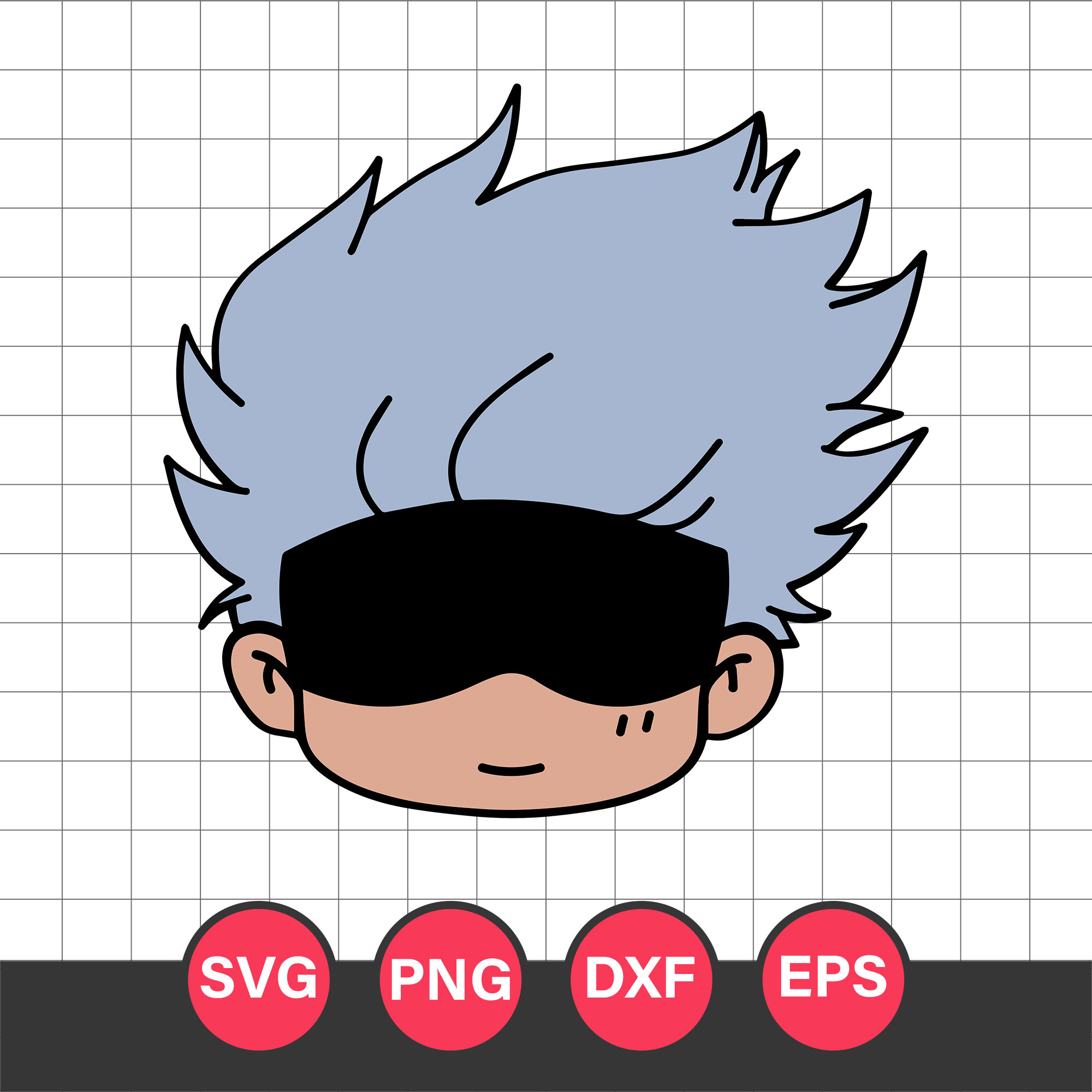 Gojo Satoru Chibi Head Svg, Jujutsu Kaisen Svg, Jujutsu Kais | Inspire ...