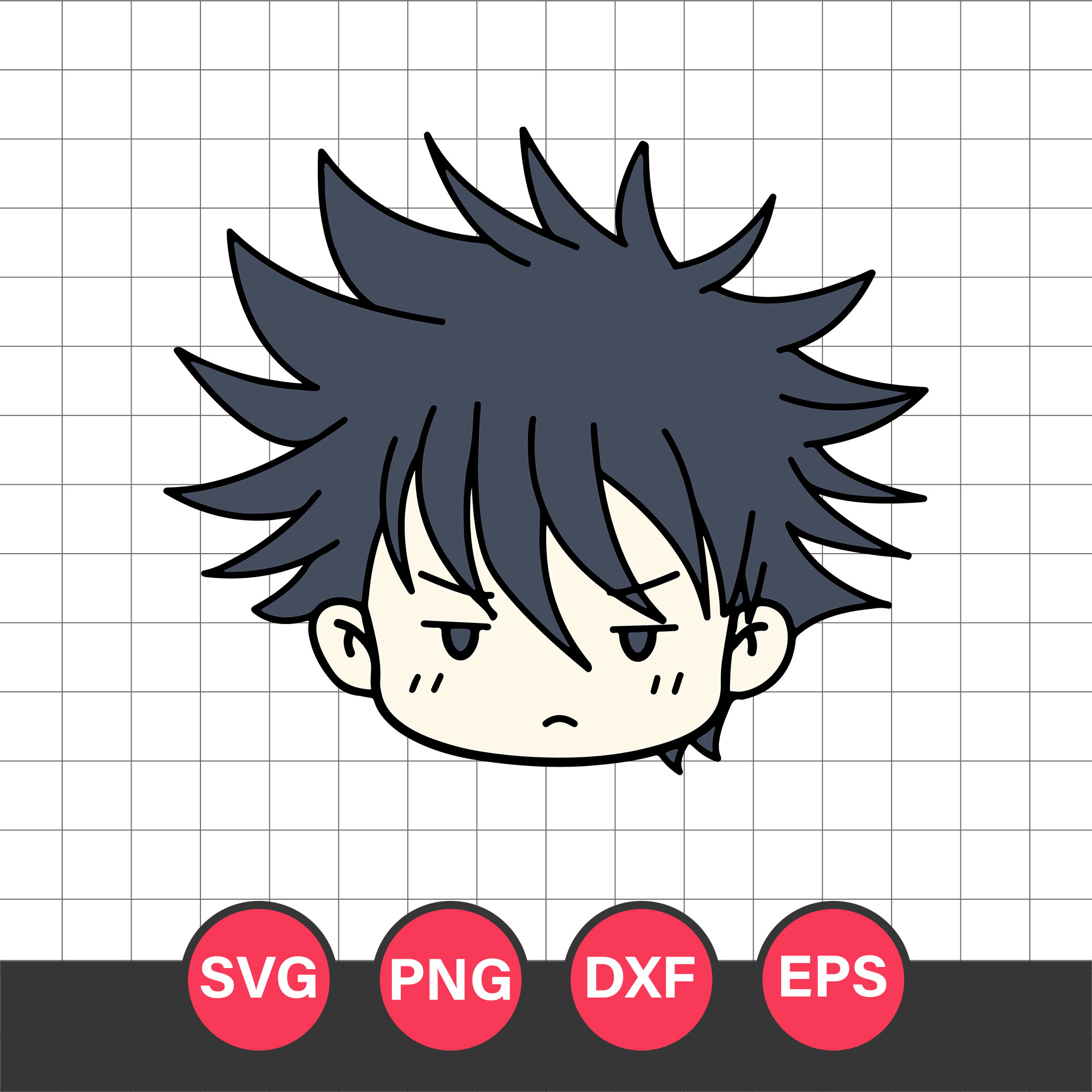 Fushiguro Megumi Chibi Head Svg, Jujutsu Kaisen Svg, Jujutsu | Inspire Uplift