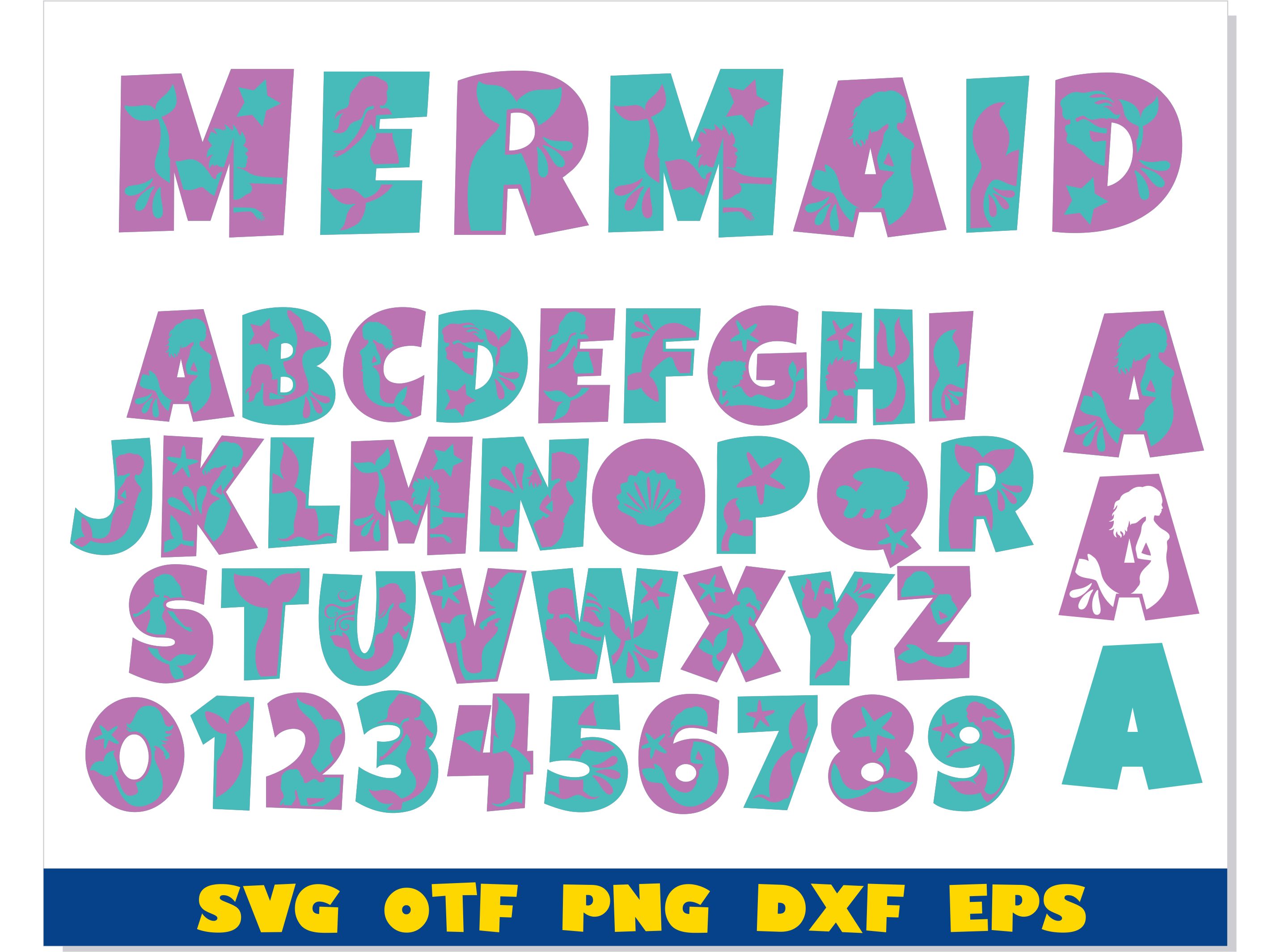 Mermaid Font SVG Layered ,Mermaid Font otf, Mermaid Font png | Inspire ...