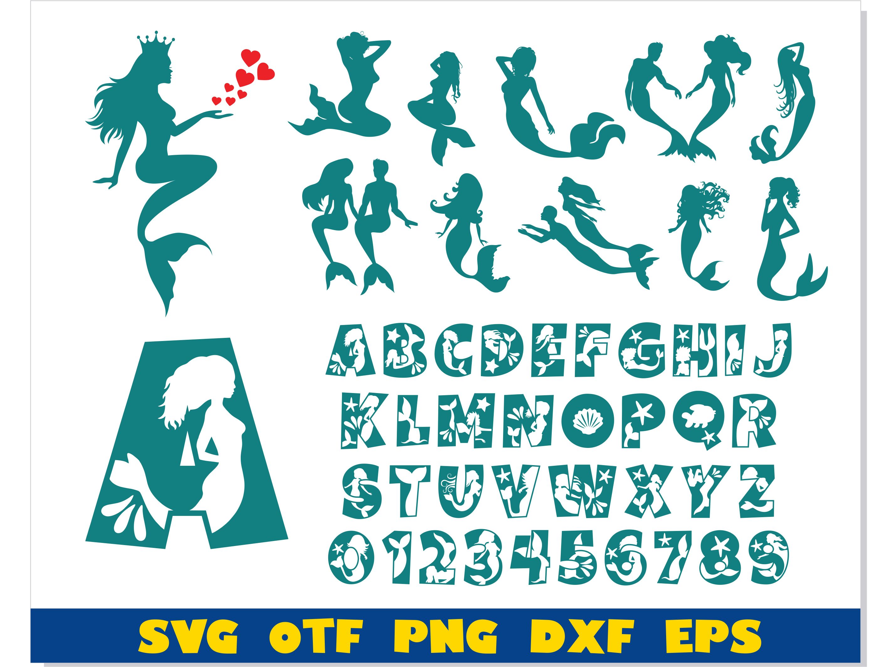 Mermaid SVG Bundle | Mermaid png, Mermaid Font otf, Mermaid | Inspire ...