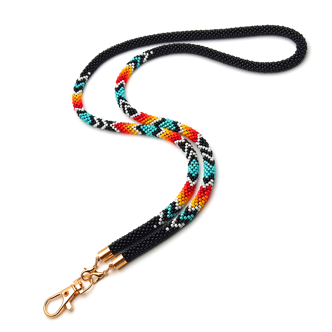 Eye-Catching Native Style Beaded Lanyard for Badges, Handmad | Inspire ...