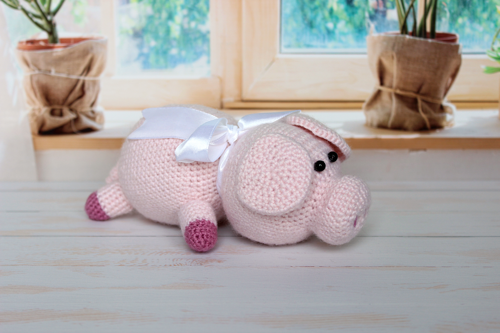 Crochet amigurumi pink pig toy, Pig stuffed animal, Small pi | Inspire ...