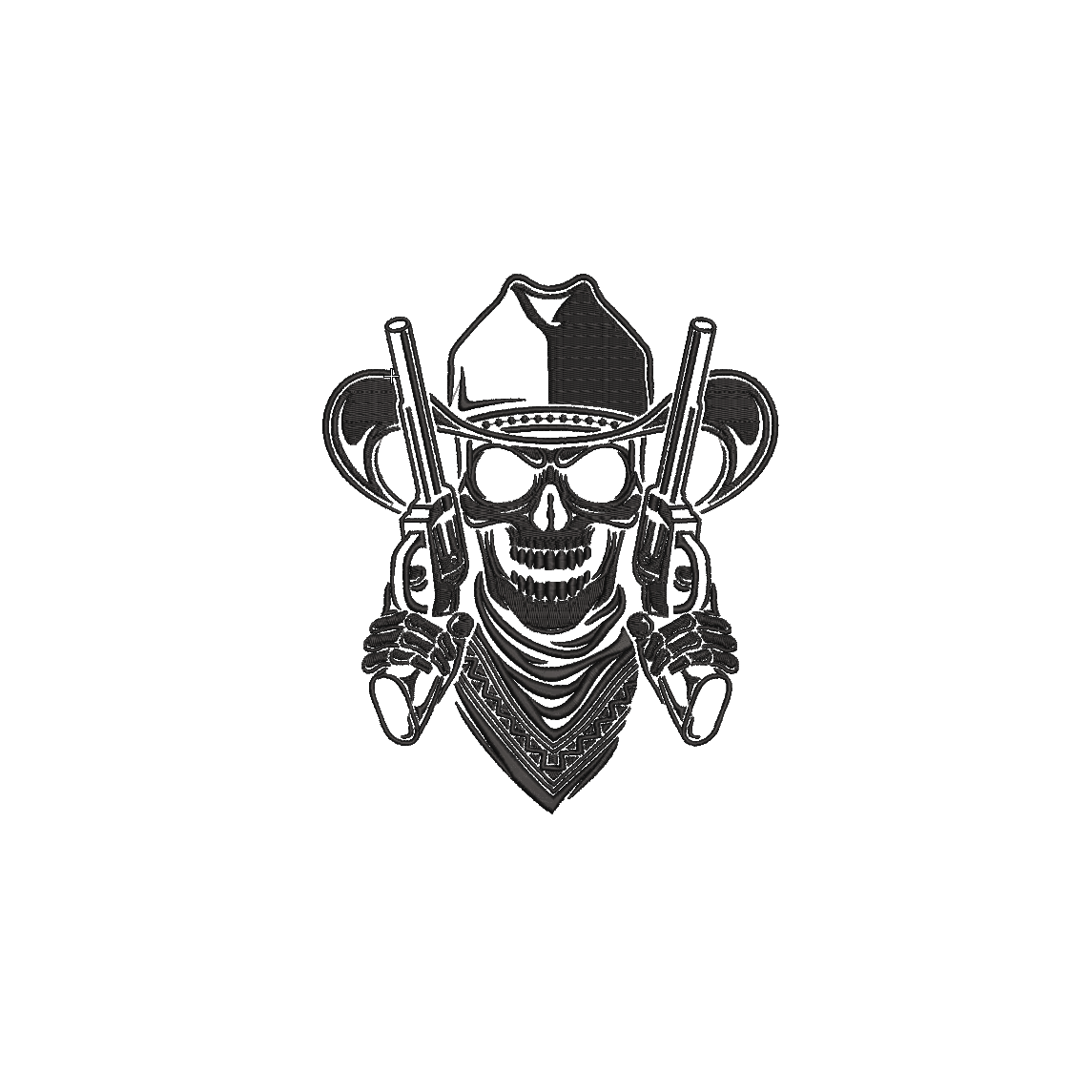 Outlaw Embroidery Designs, Cowboy Skull Embroidery Designs | Inspire Uplift