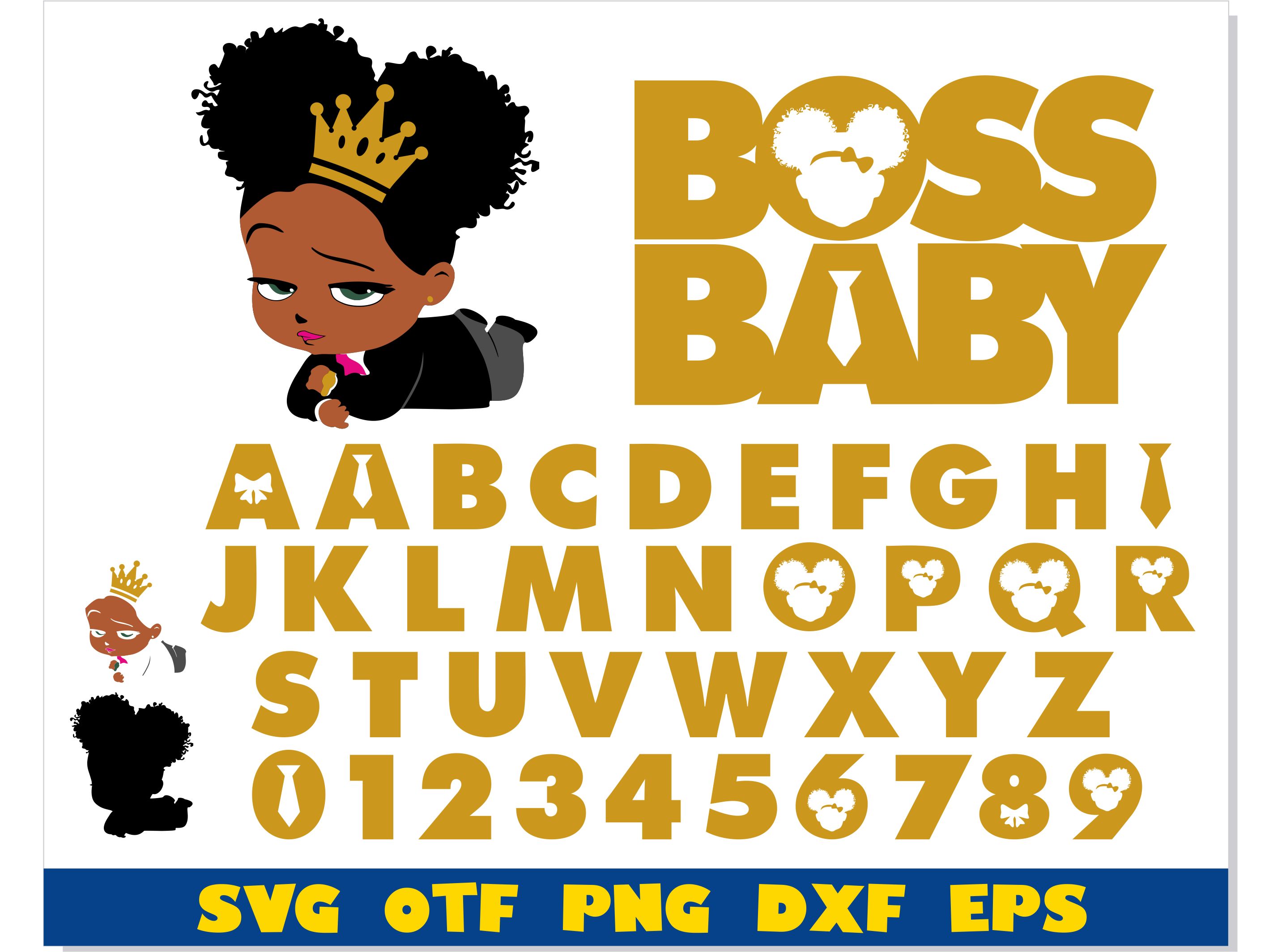 Golden Boss Baby Girl Font, Princess African Boss Baby Girl | Inspire ...