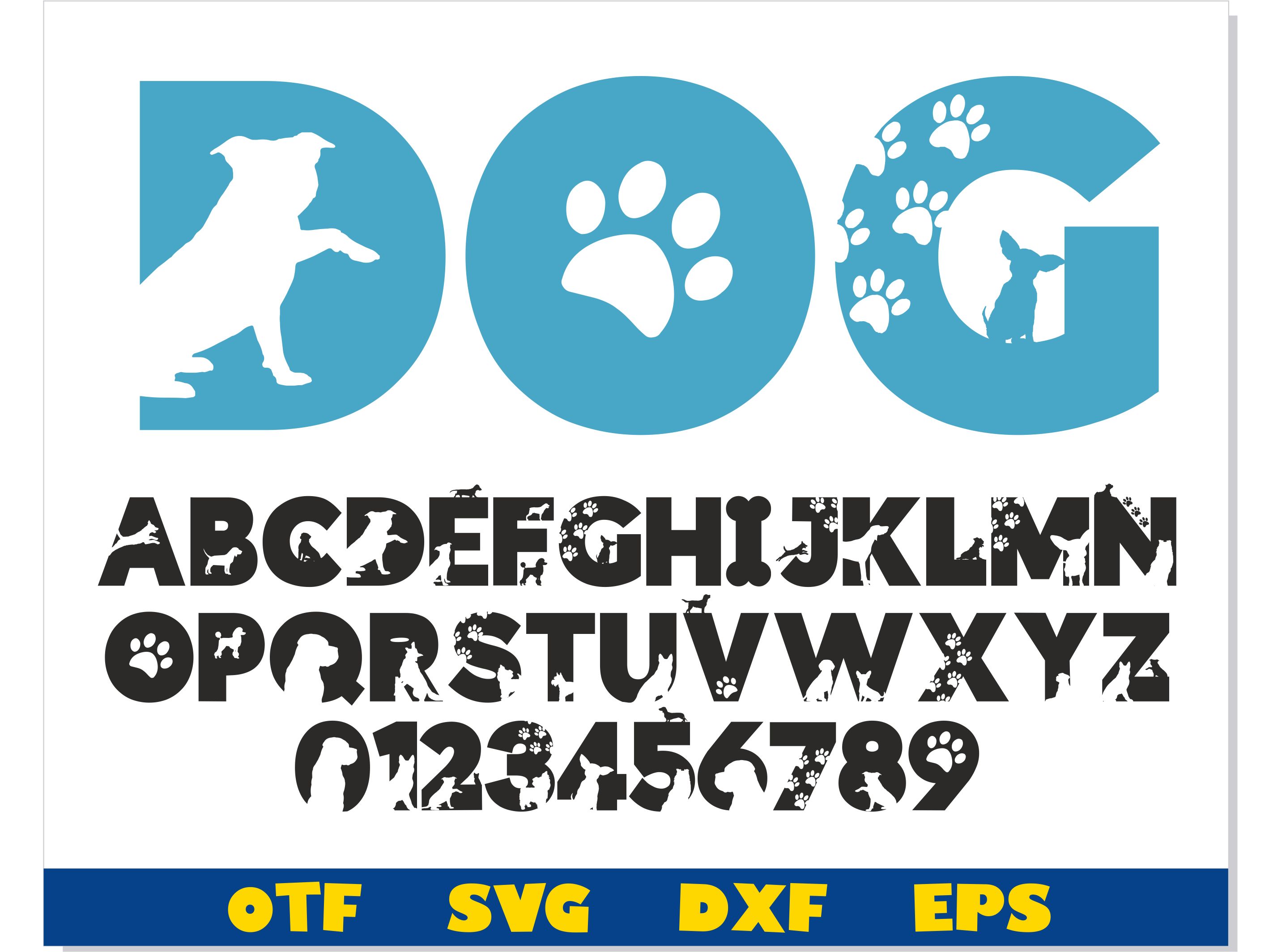 Dog Font svg Cricut, Dog Font otf, Dog Font png, Paw font sv | Inspire ...