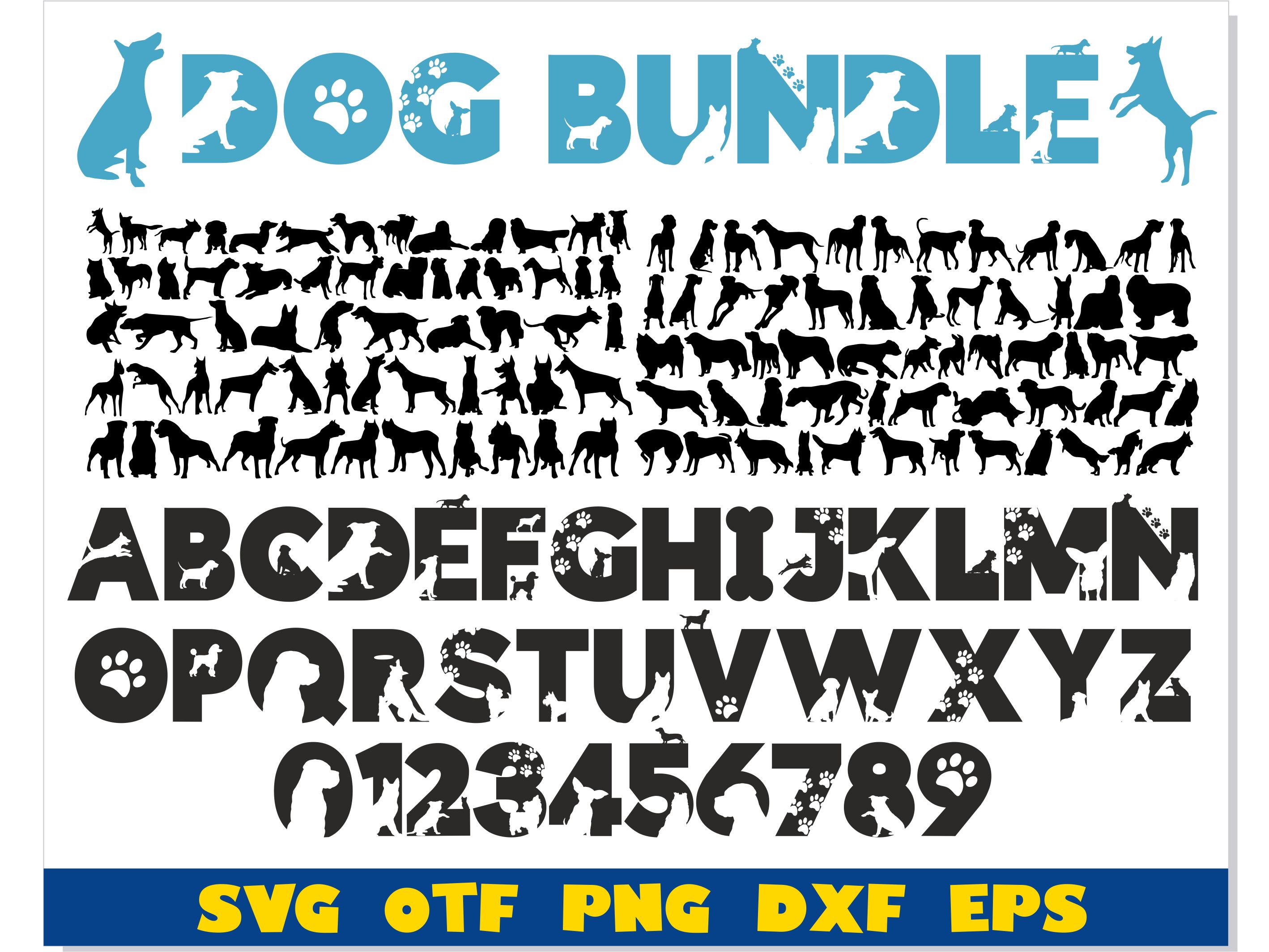 Dog Bundle svg, Dog Font svg, Dog Font otf, Dog Font svg Cri | Inspire ...