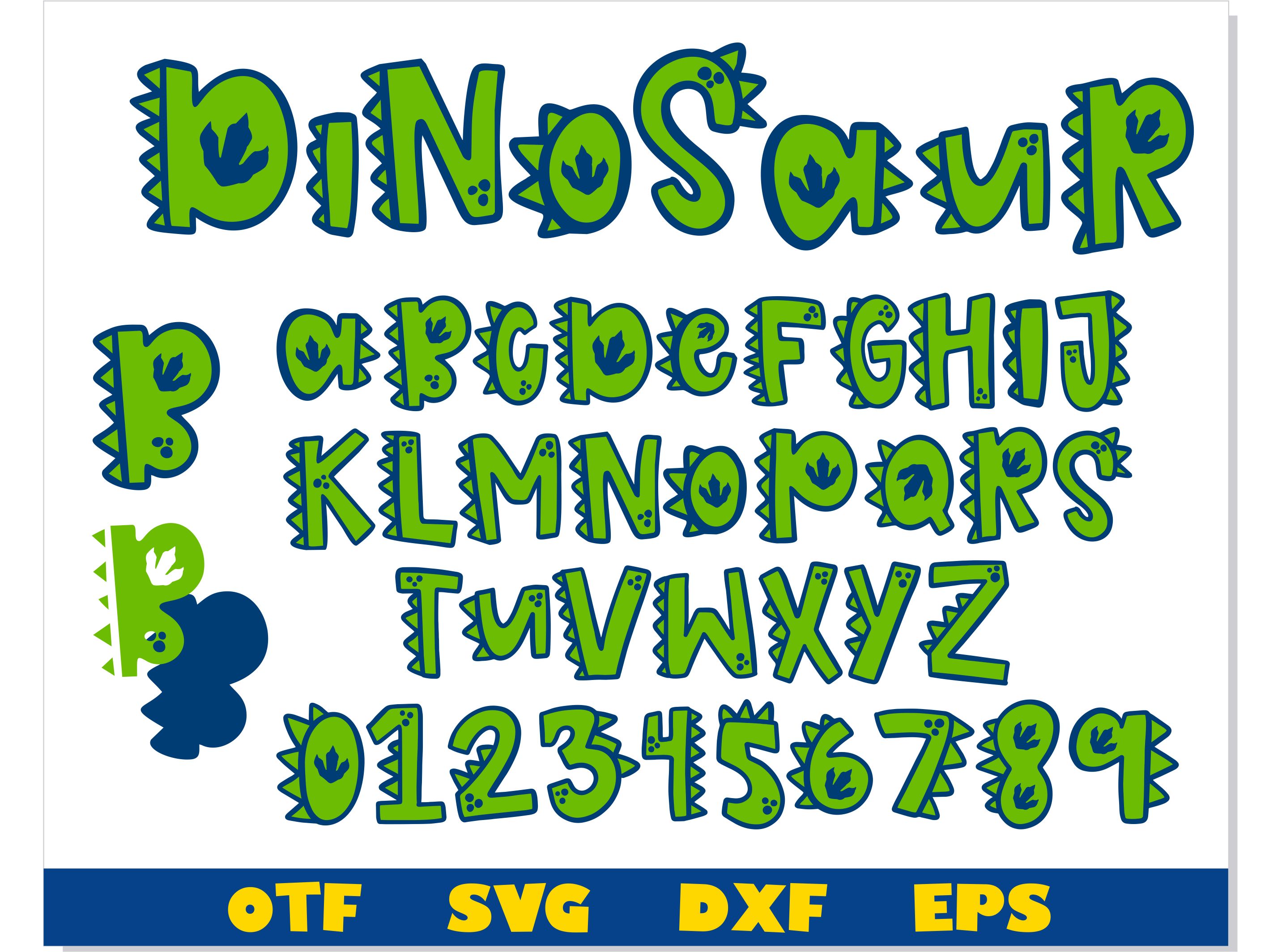 Dinosaur Font SVG Layered, Dinosaur Font otf, Dinosaur lette | Inspire Uplift