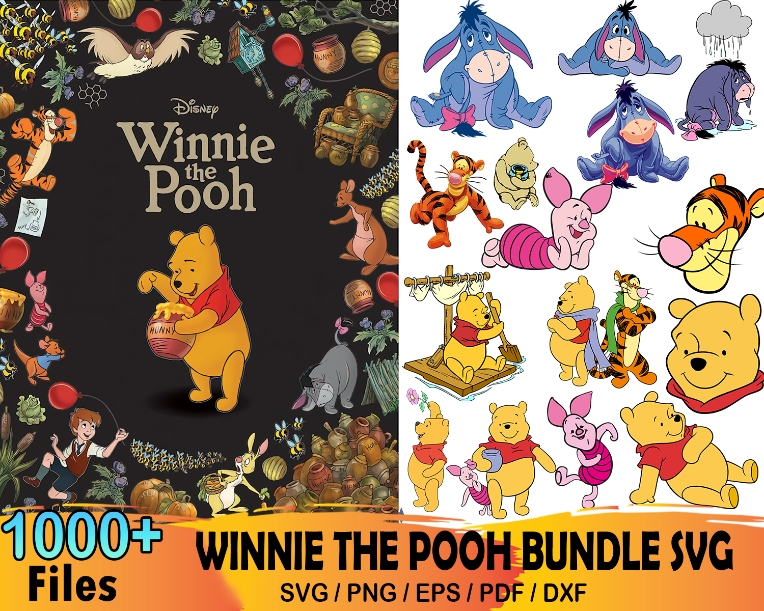 1000 Winnie The Pooh Bundle Svg, Disney Svg, Pooh Characters | Inspire ...