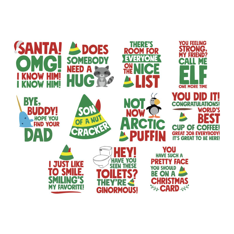 Elf Movie 11 Funny Quotes Buddy The Elf Editable SVG , silho | Inspire ...