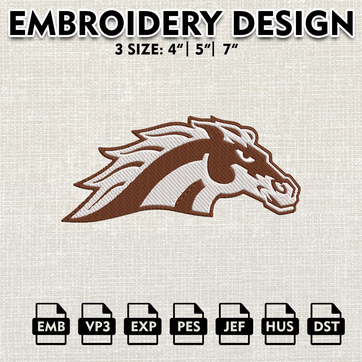NCAA Logo Embroidery Designs, Western Michigan Broncos Embr | Inspire ...