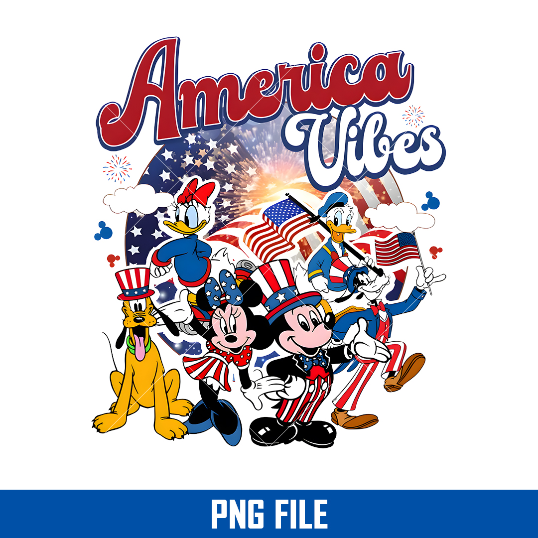 America Vibes Happy 4th of July Png, 4th of July Mickey and | Inspire ...