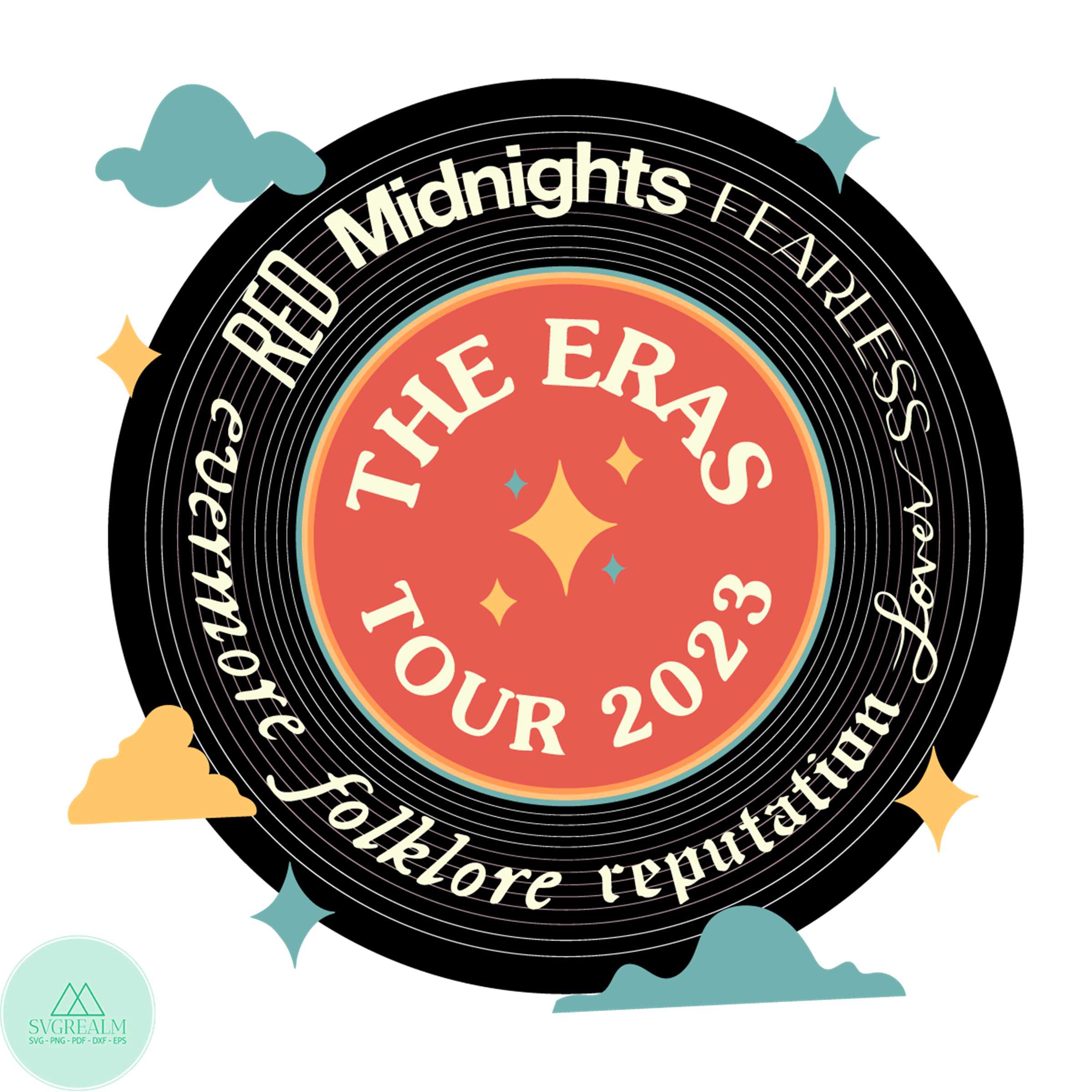 Taylor Swift Tracklist The Eras Tour 2023 Vinyl Record SVG - Inspire Uplift