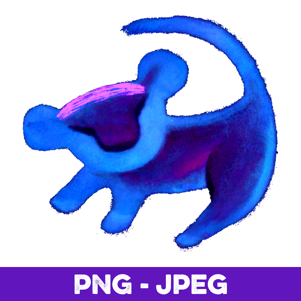 Disney Lion King Simba Cave Painting Blue Hue V1 | Inspire Uplift