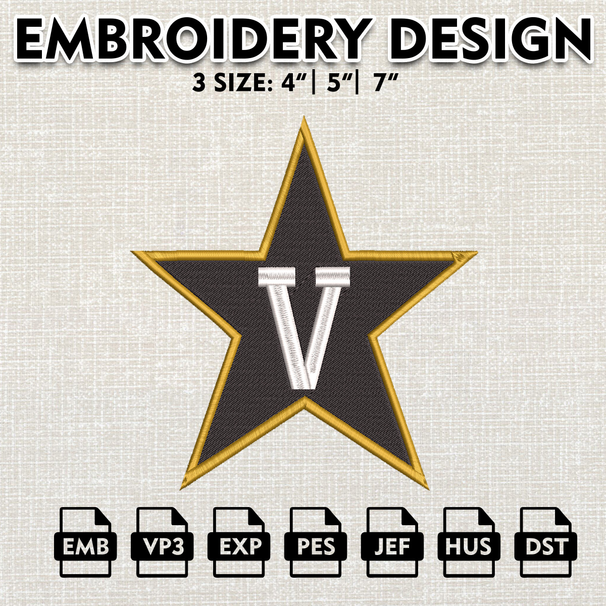 NCAA Logo Embroidery Designs, Vanderbilt Commodores Embroide | Inspire ...