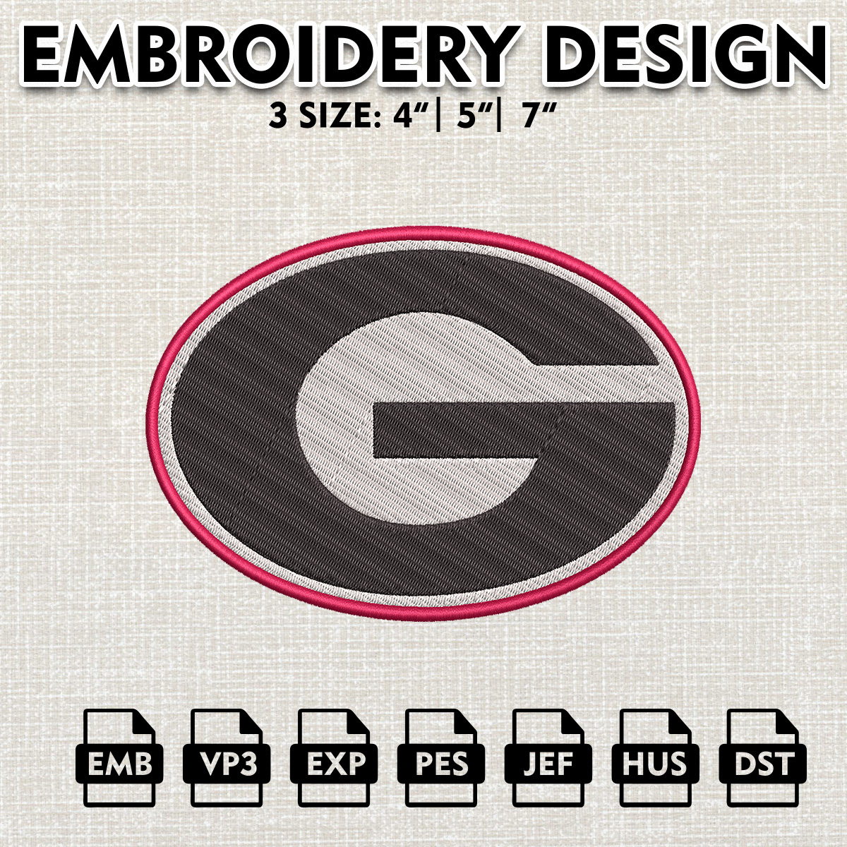 NCAA Logo Embroidery Designs, Georgia Bulldogs Embroidery Fi | Inspire ...