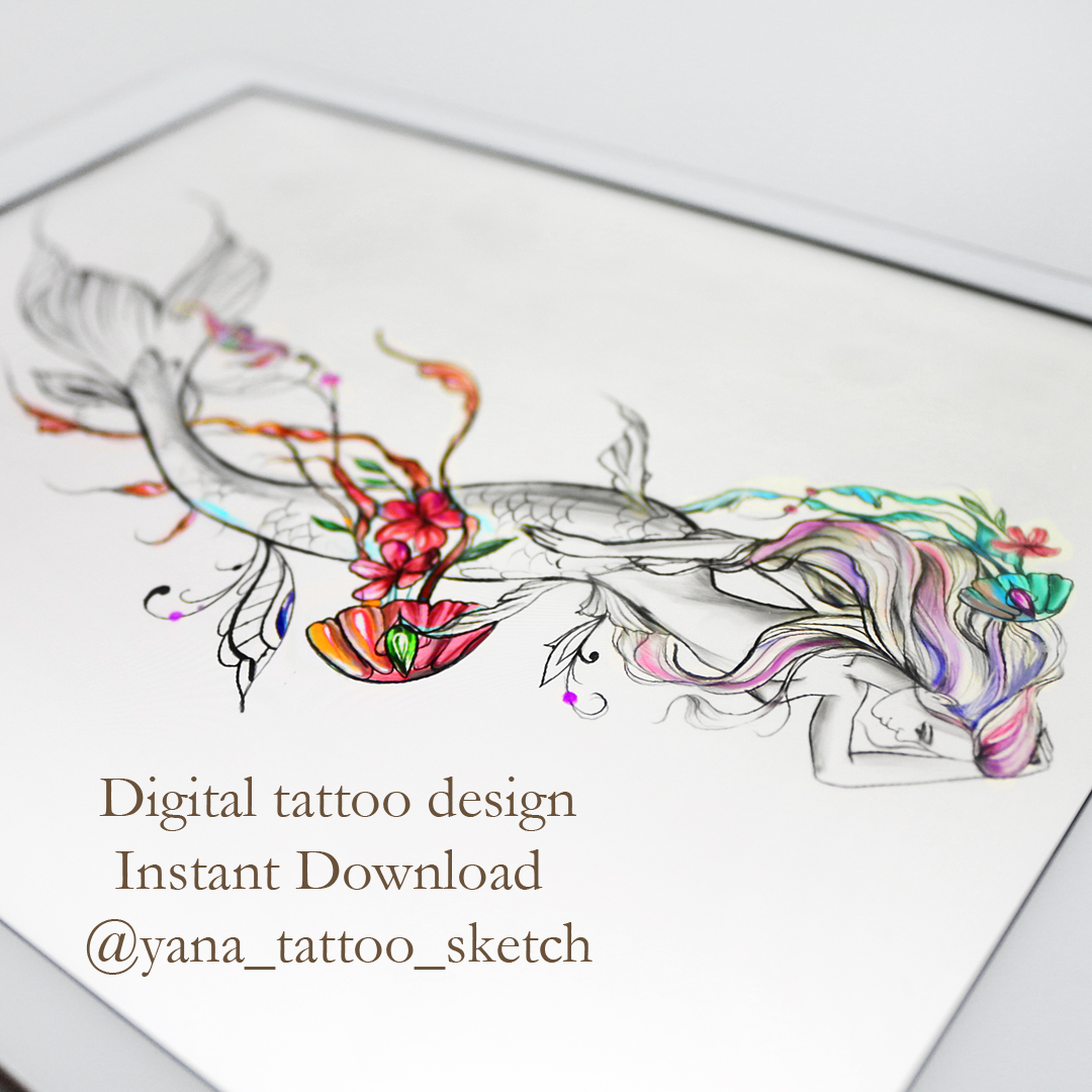 Mermaid Tattoo Designs For Females Beautiful Mermaid Tattoo | Inspire ...