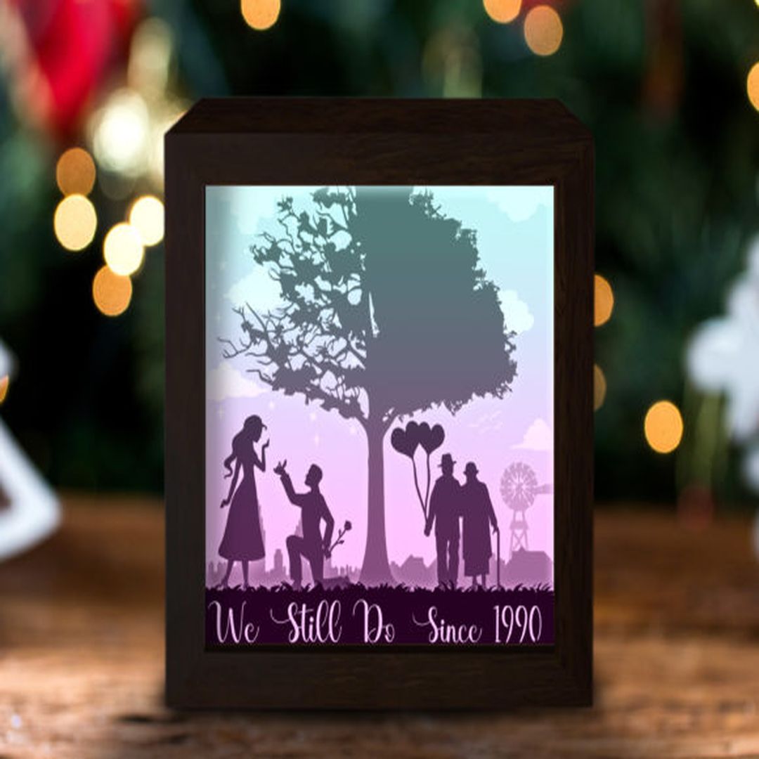 Couple We Stell Do Since 1990 Paper Cut Light Box Template | Inspire Uplift