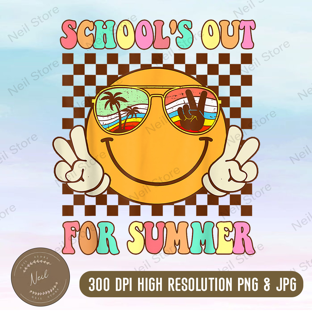 Funny Smiley Schools Out For Summer PNG SVG, Last Day Of Sch | Inspire ...