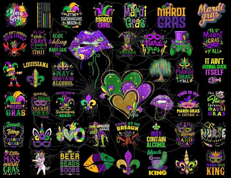 Mardi Gras Bundle Png, Fat Tuesday Png, Mardi Gras carnival - Inspire ...