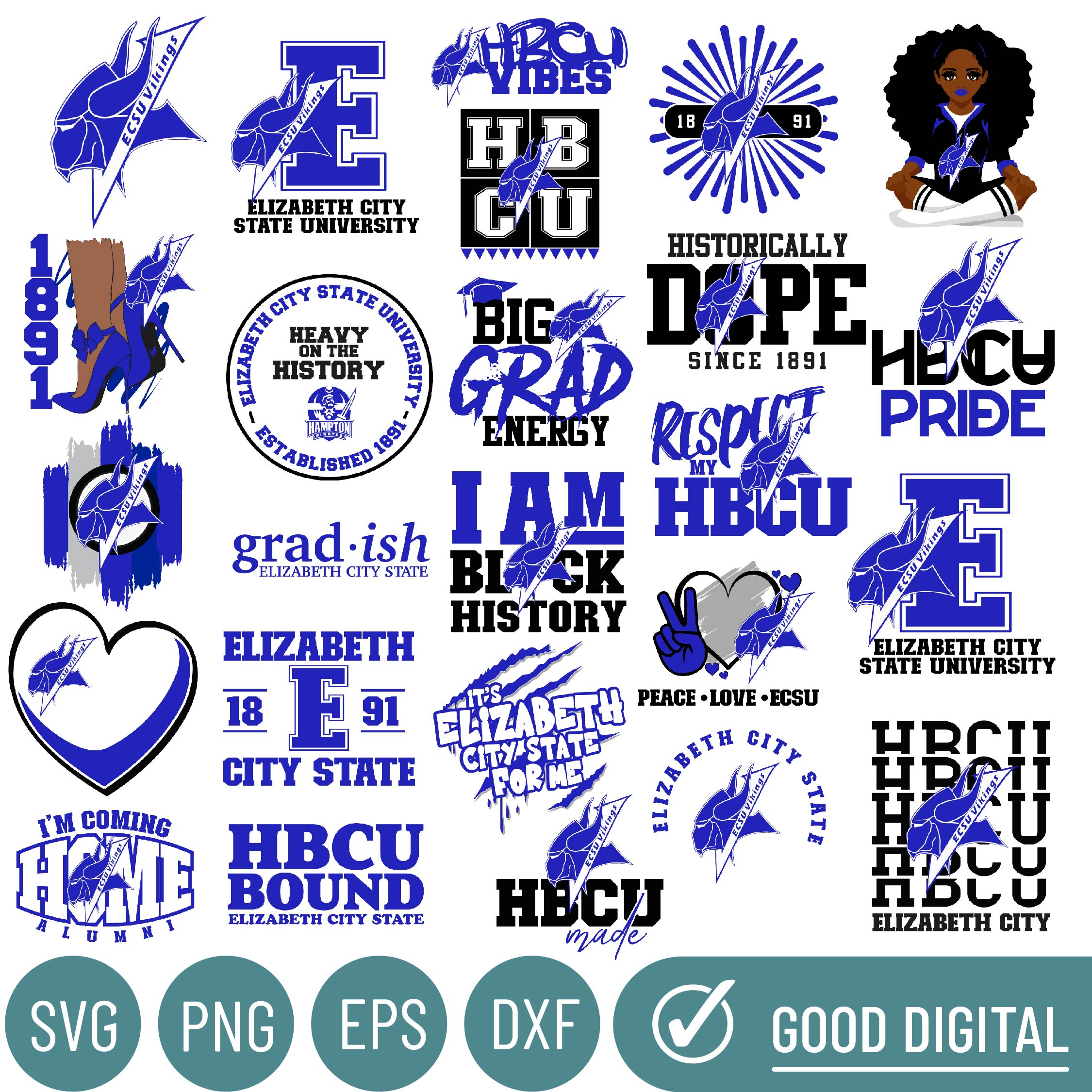 "Elizabeth City State University Svg, Hbcu Svg Collections, | Inspire ...