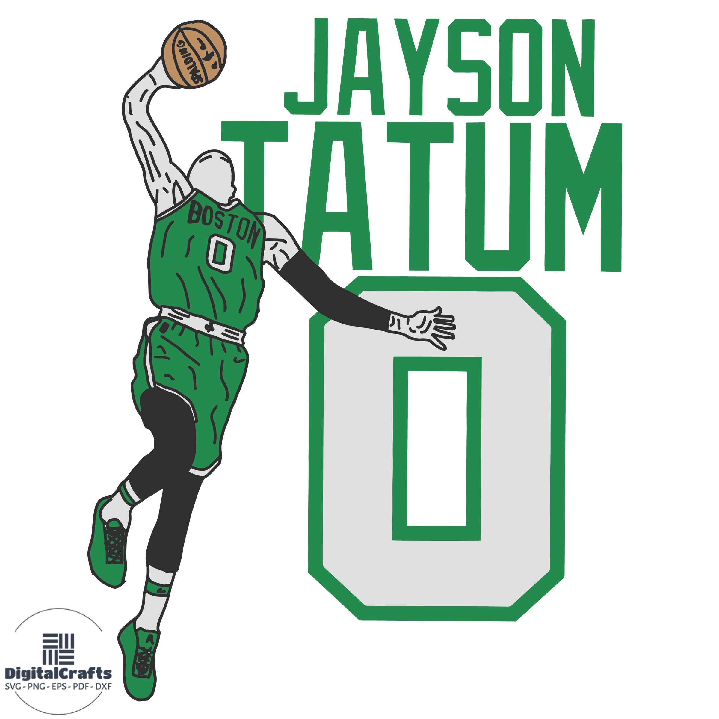 Jayson Tatum Boston Celtics Basketball SVG Graphic Design Fi | Inspire ...
