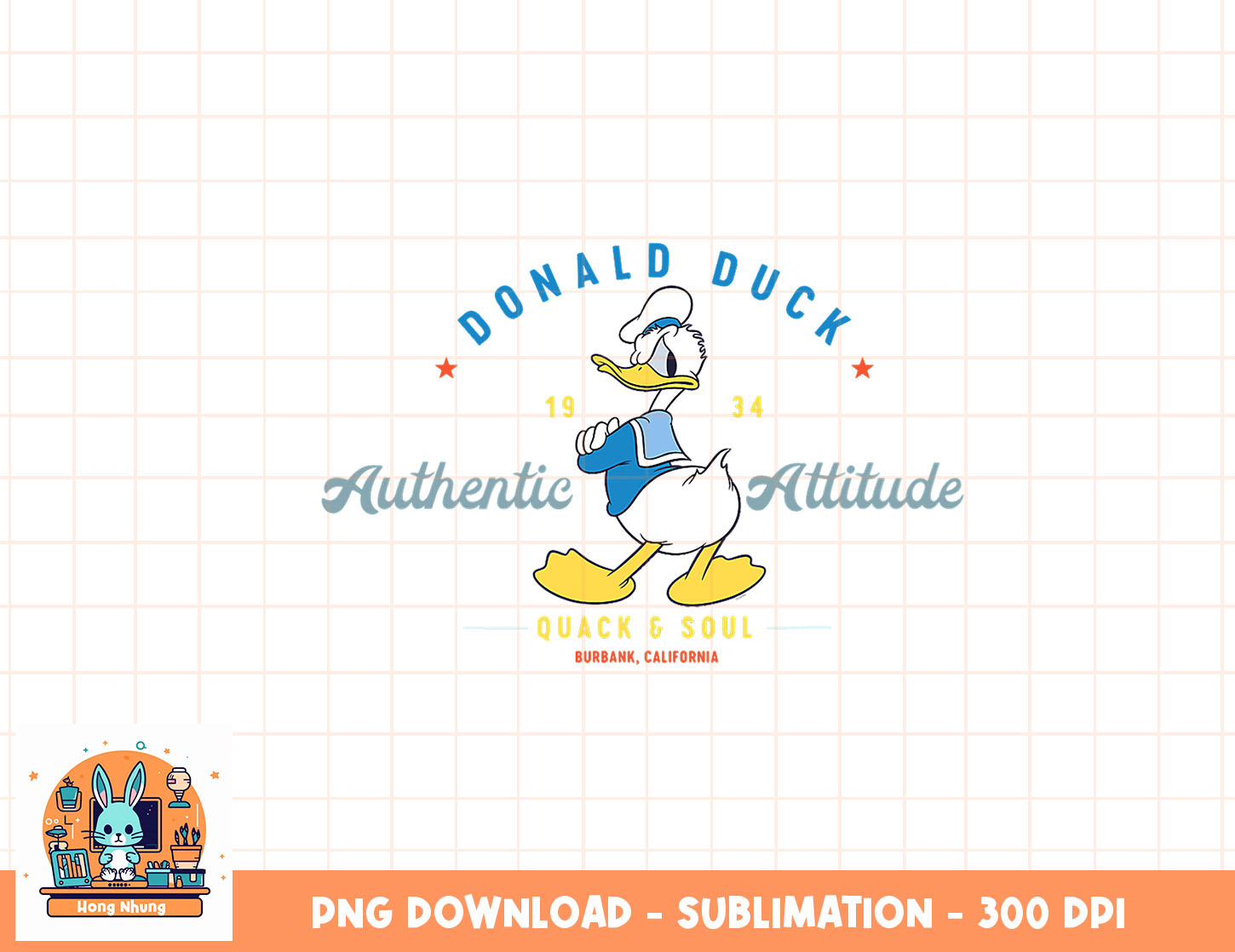 Disney Donald Duck Authentic Attitude Retro Vintage png, sub | Inspire ...