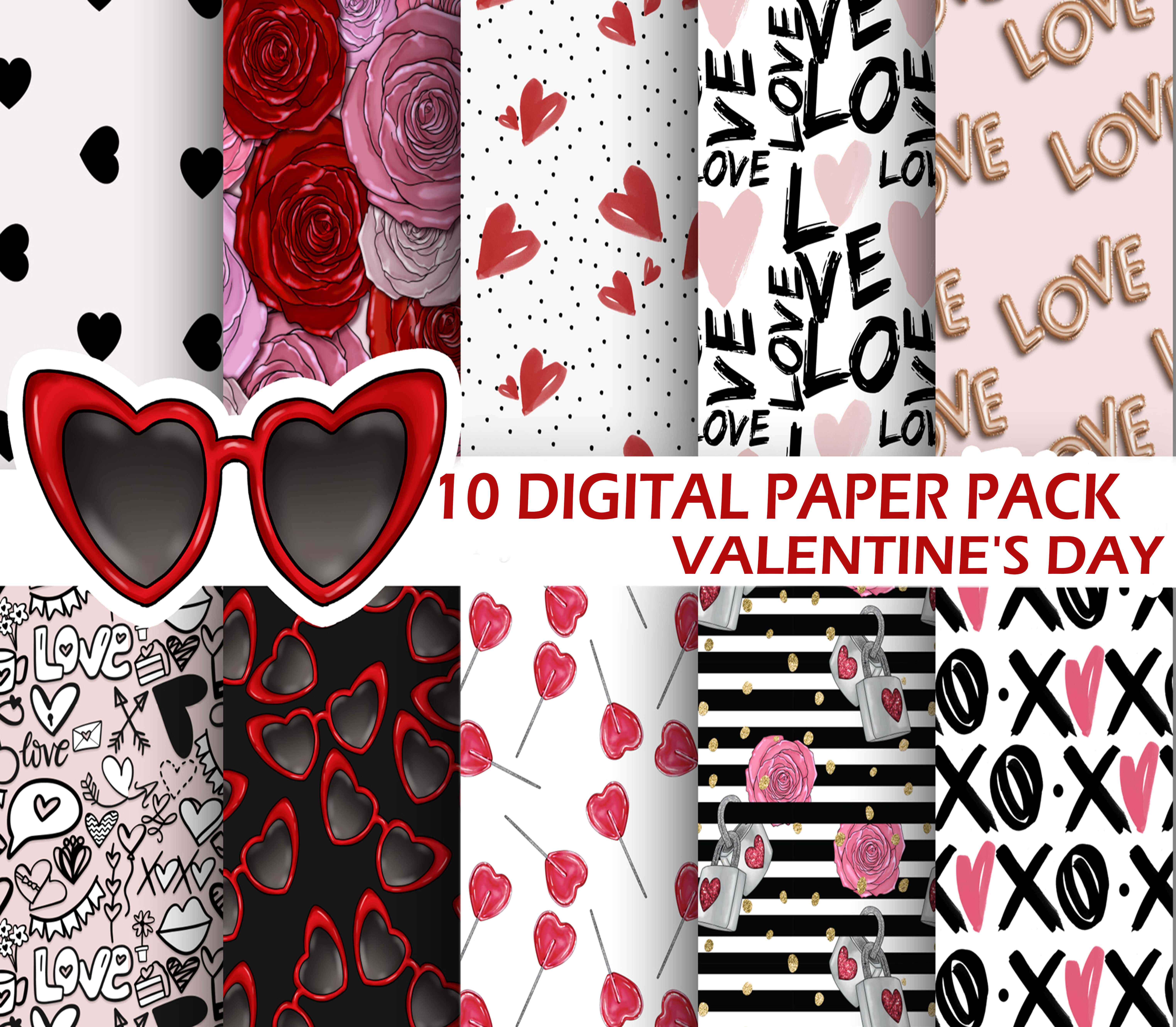Digital Paper, Valentine Paper, Valentine Background, Digita | Inspire ...