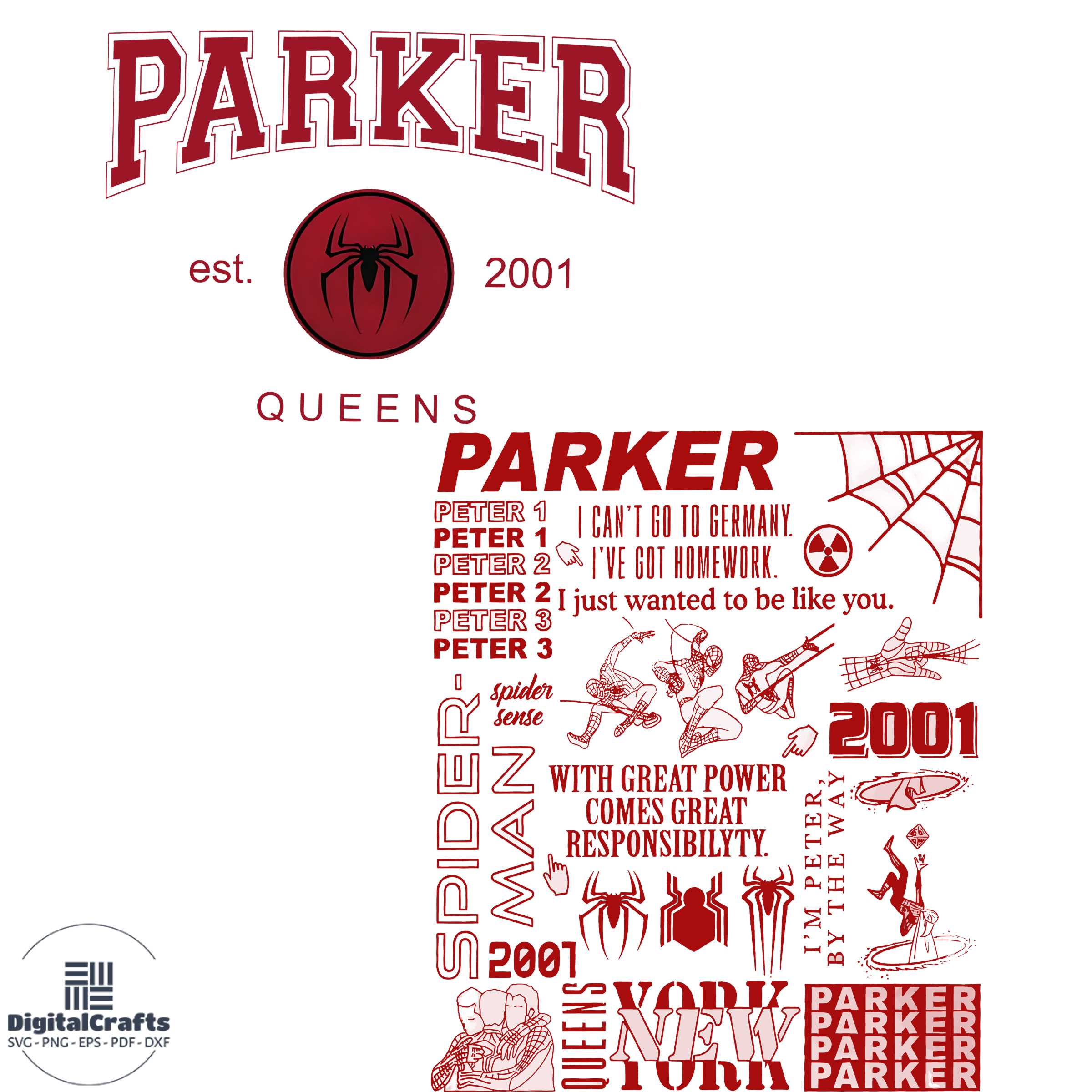 Retro Vintage Spider Man Peter Parker PNG Sublimation Design | Inspire ...