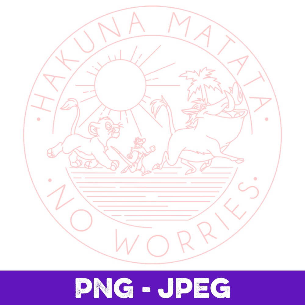 Disney The Lion King Hakuna Matata No Worries Outline Logo V | Inspire ...