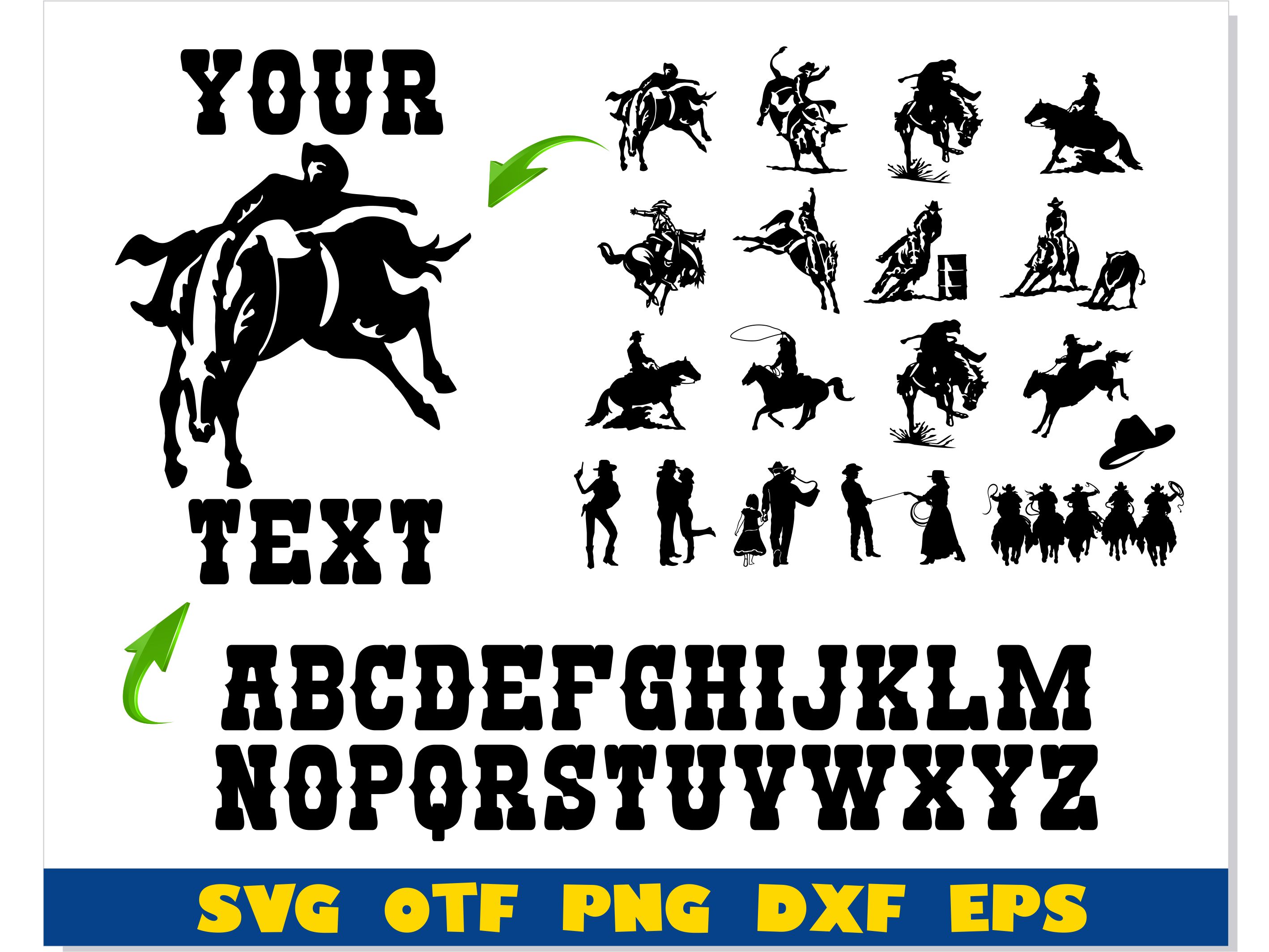 Western Cowboy Rodeo SVG Bundle | western font svg, cowboy s | Inspire ...