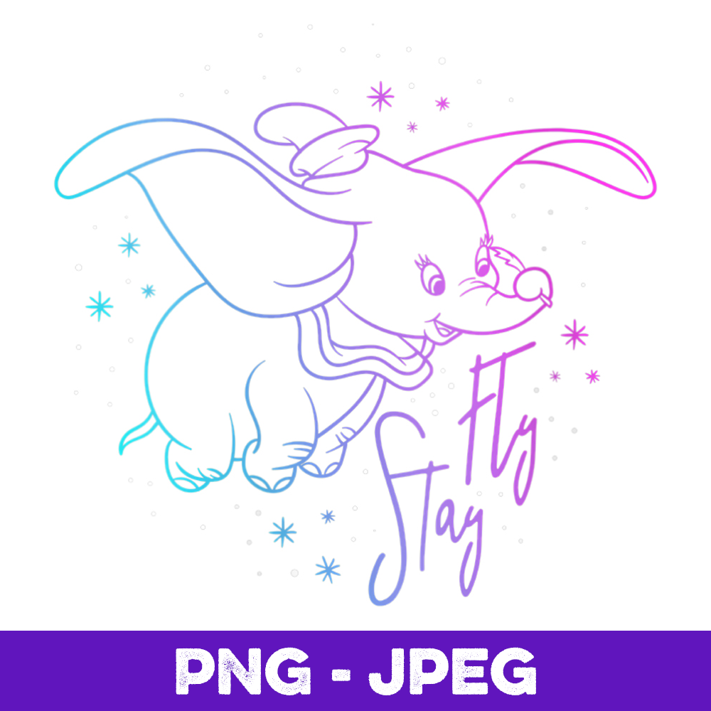 Womens Disney Dumbo Stay Fly Outline V3 | Inspire Uplift