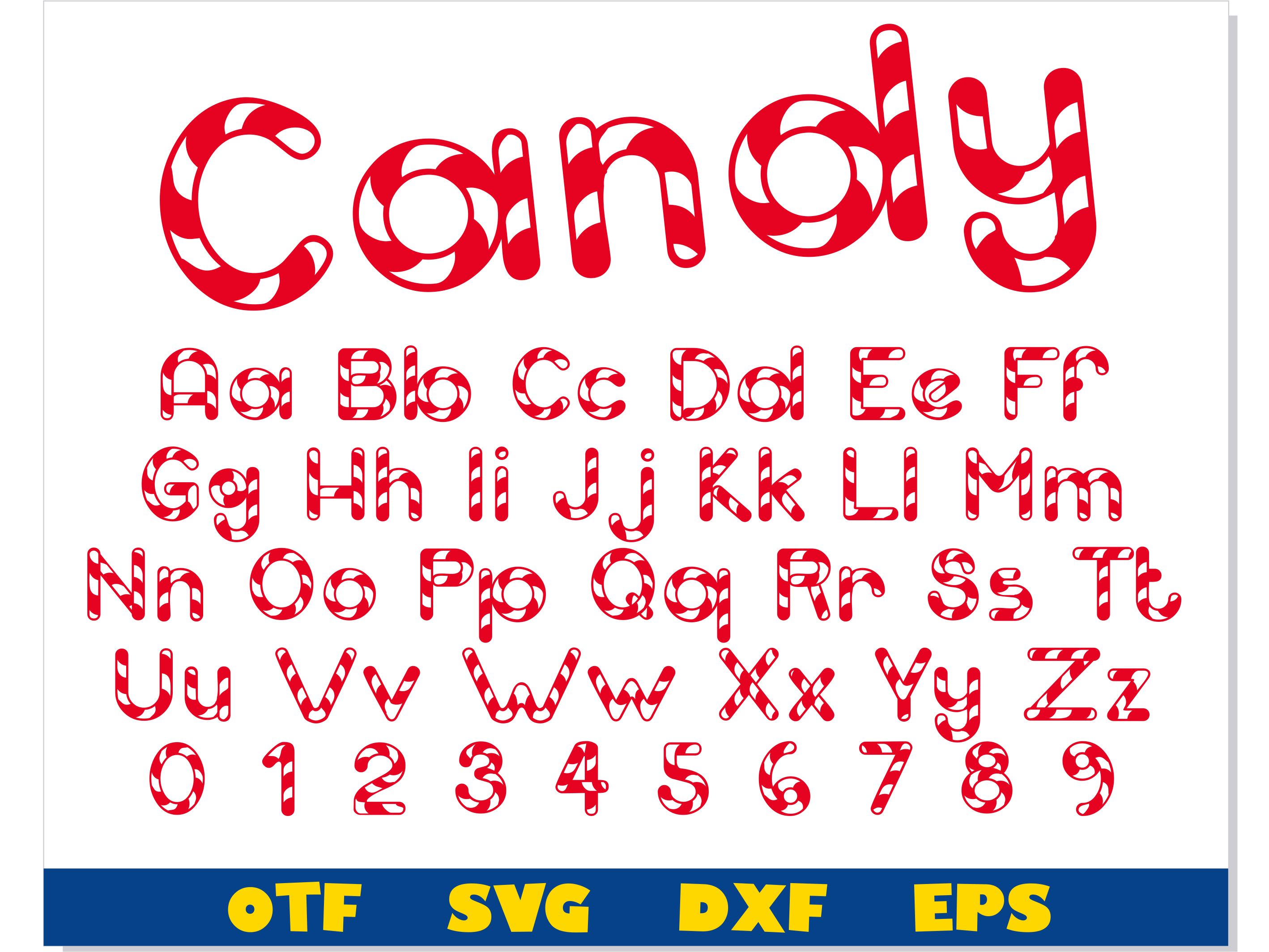 Candy Cane Font otf, Christmas Font svg, Candy Font svg, Can | Inspire ...