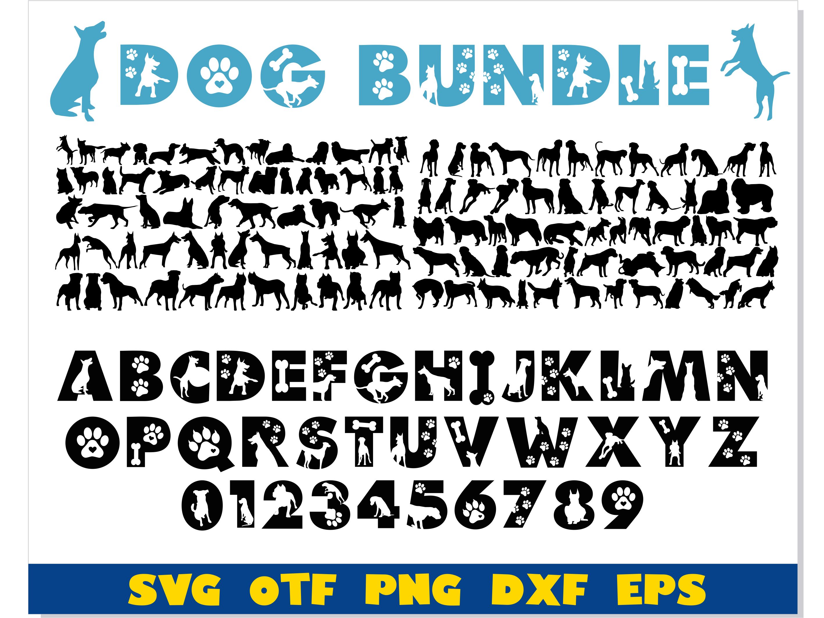 Dog Bundle svg, Dog Font svg, Dog Font otf, Dog Font svg Cri | Inspire ...