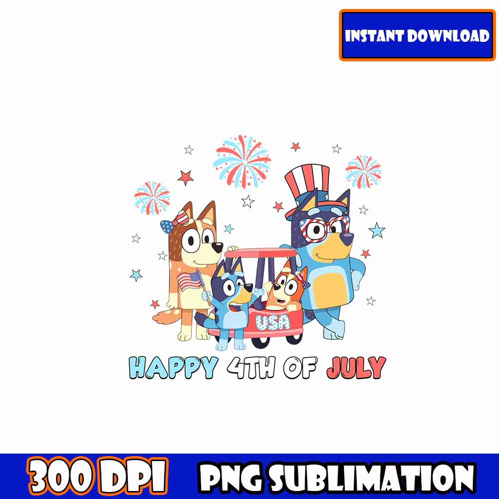 Happy 4th Of July, Blue & Friends 4th July PNG Bundle, Blue | Inspire ...