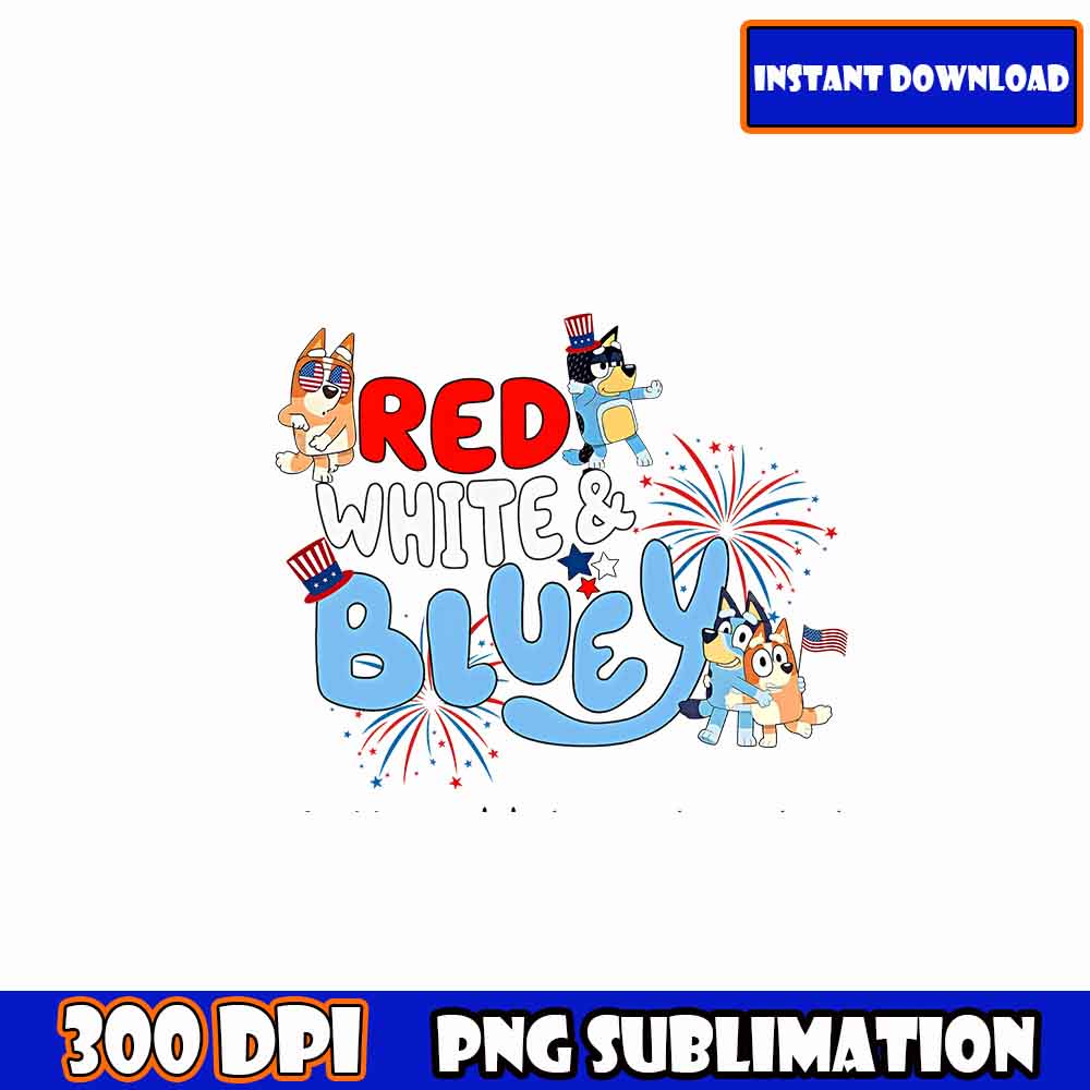Blue Character 4th July PNG Bundle, Blue Dog Family 4th Of J | Inspire ...