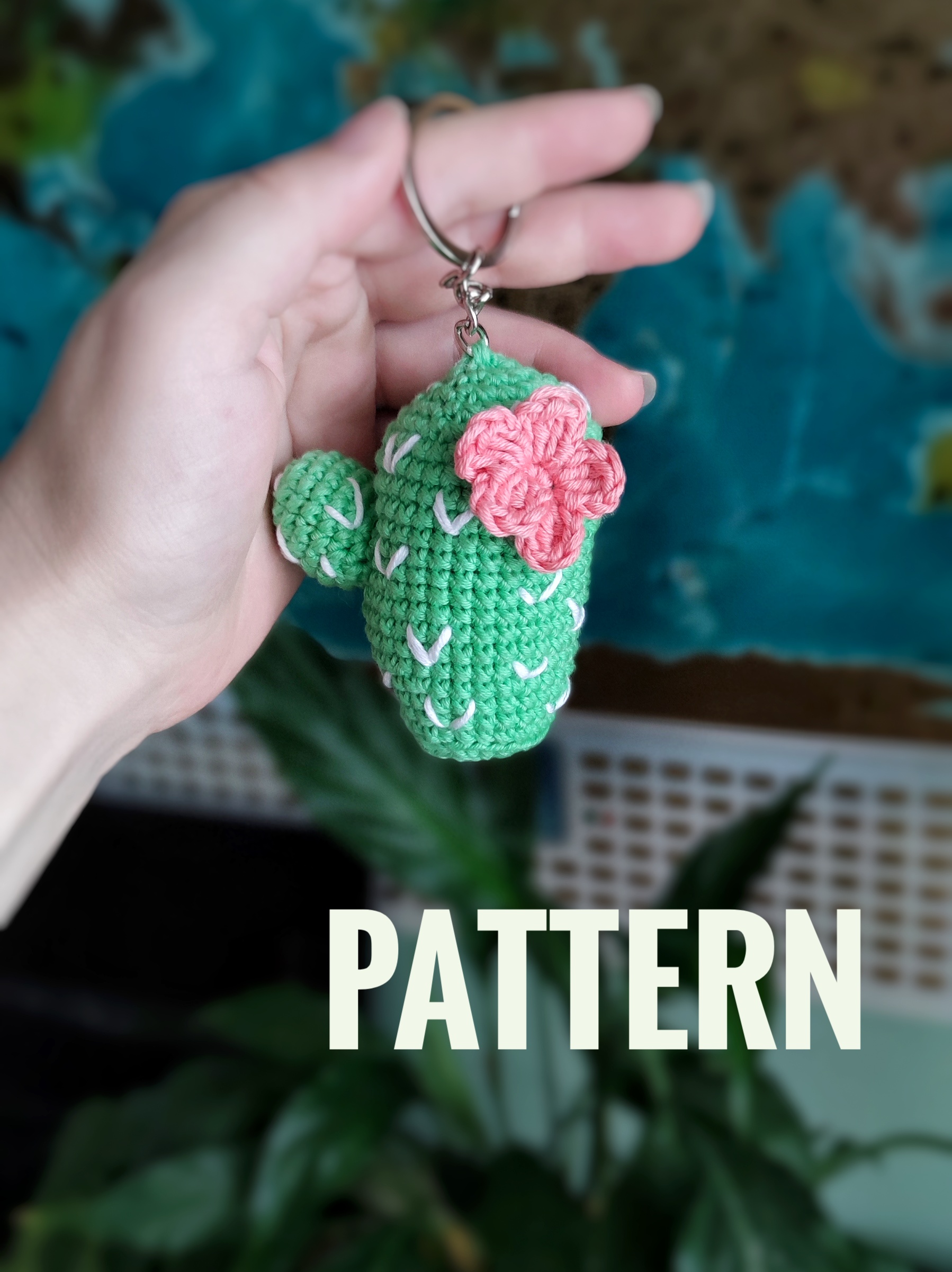Easy crochet pattern cactus keychain accessories. Kawaii tut - Inspire ...