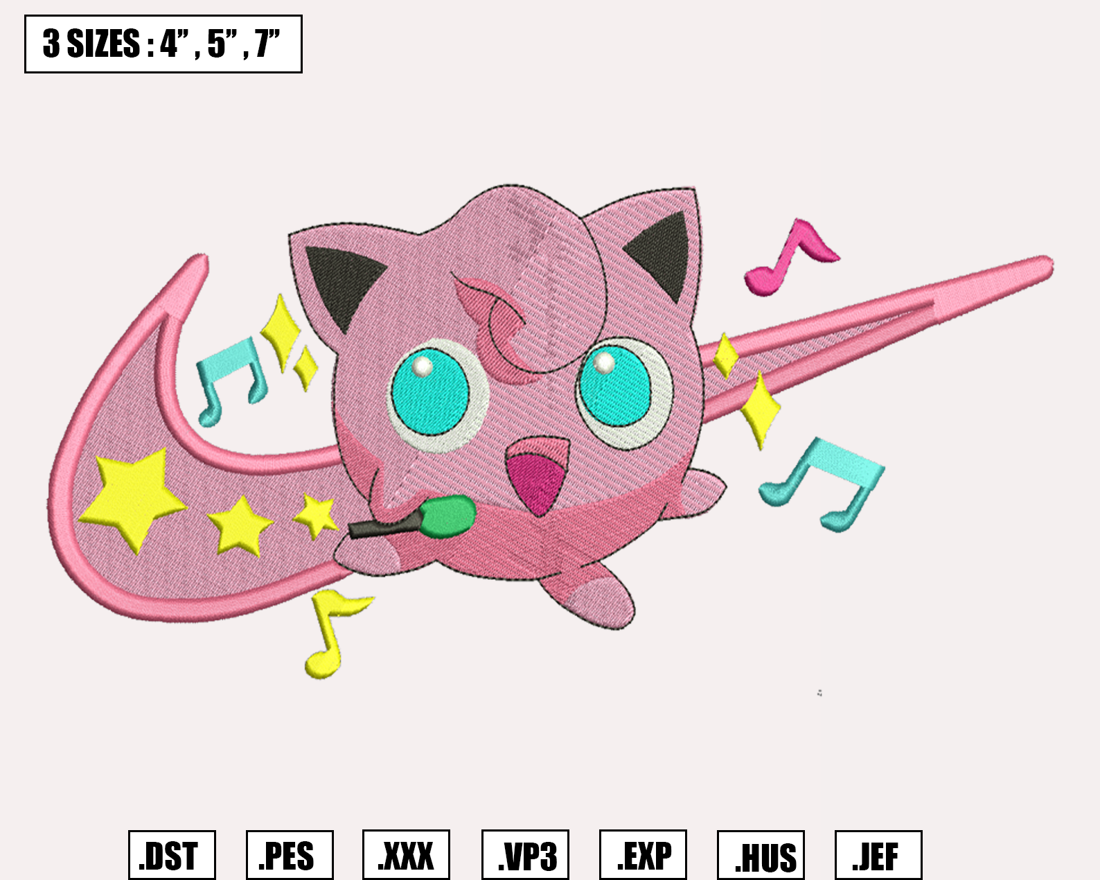 Nike x Jiggly puff Logo Embroidery Design, Pokemon Embroider - Inspire ...