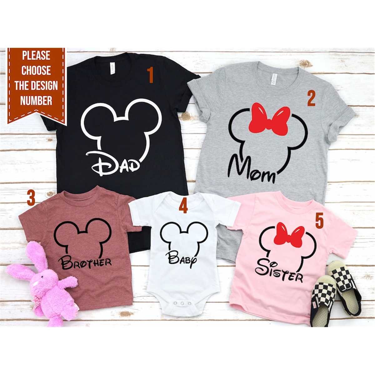 Disney Family Matching Mickey And Minnie Head T-Shirt, Disne | Inspire ...
