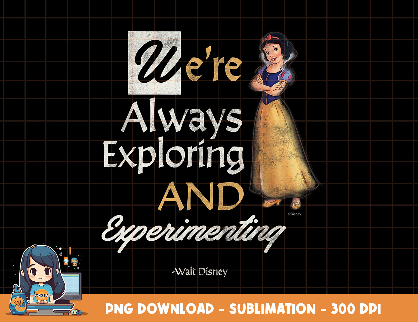 Disney 100 Walt Disney Quote Snow White Distressed D100 png, - Inspire ...