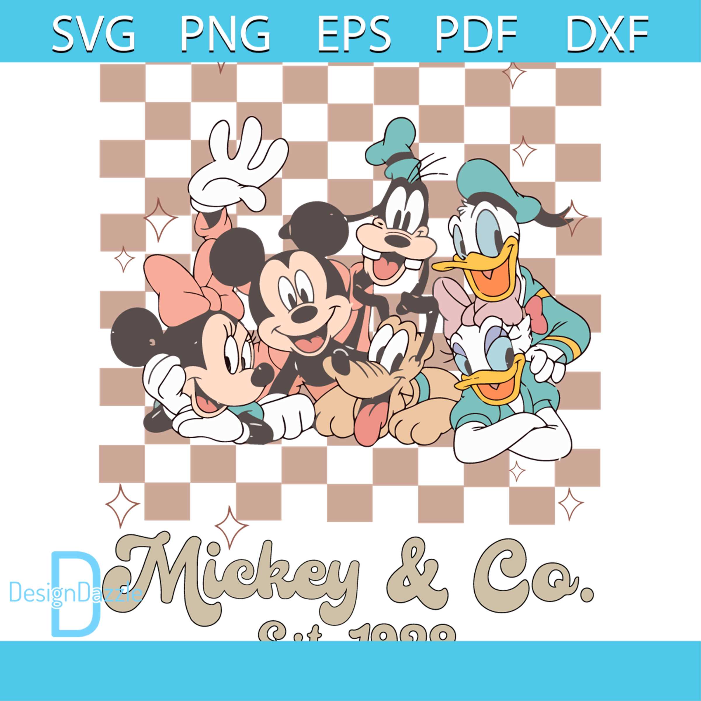 Vintage Mickey And Co 1928 SVG Retro Mickey And Friends SVG | Inspire ...