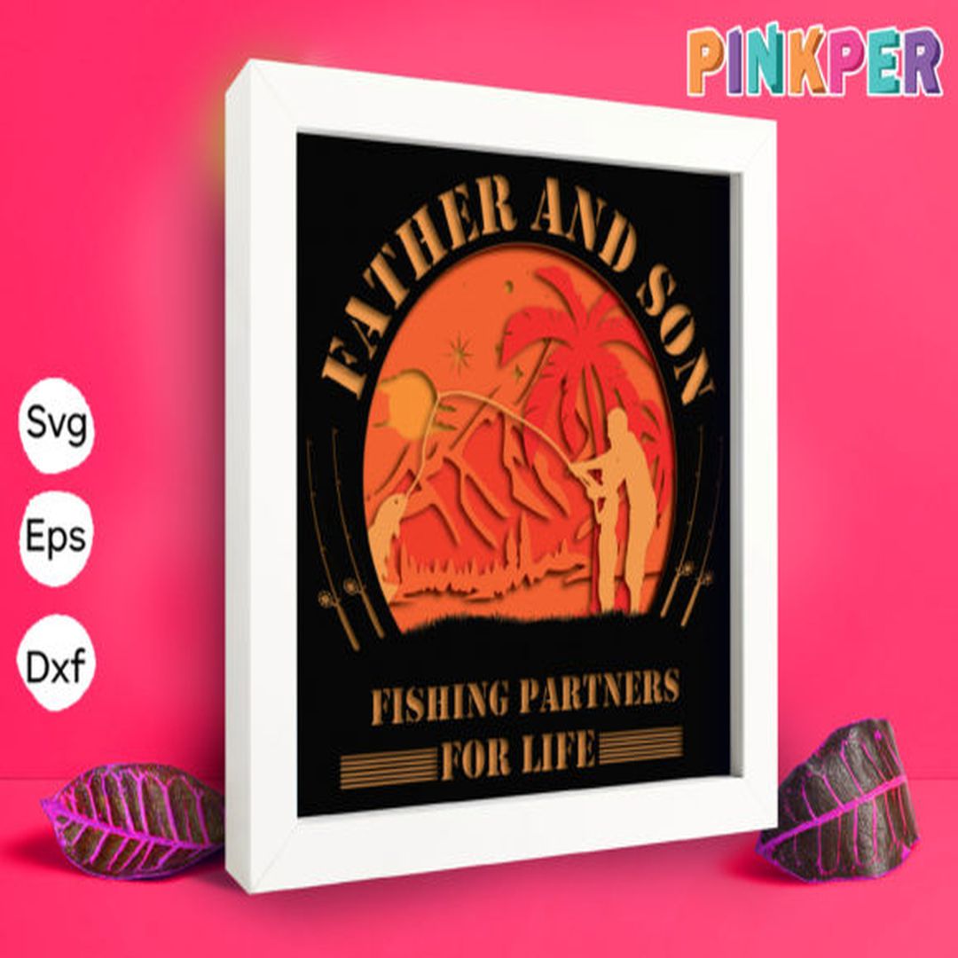 Father and Son Fishing Light Box | Inspire Uplift