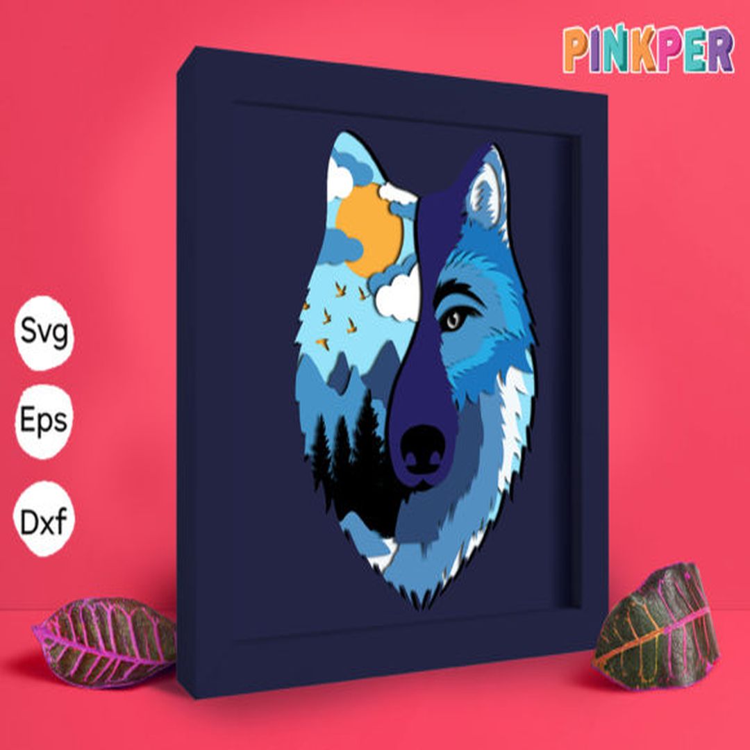 Wolf Paper cut Light Box - Inspire Uplift