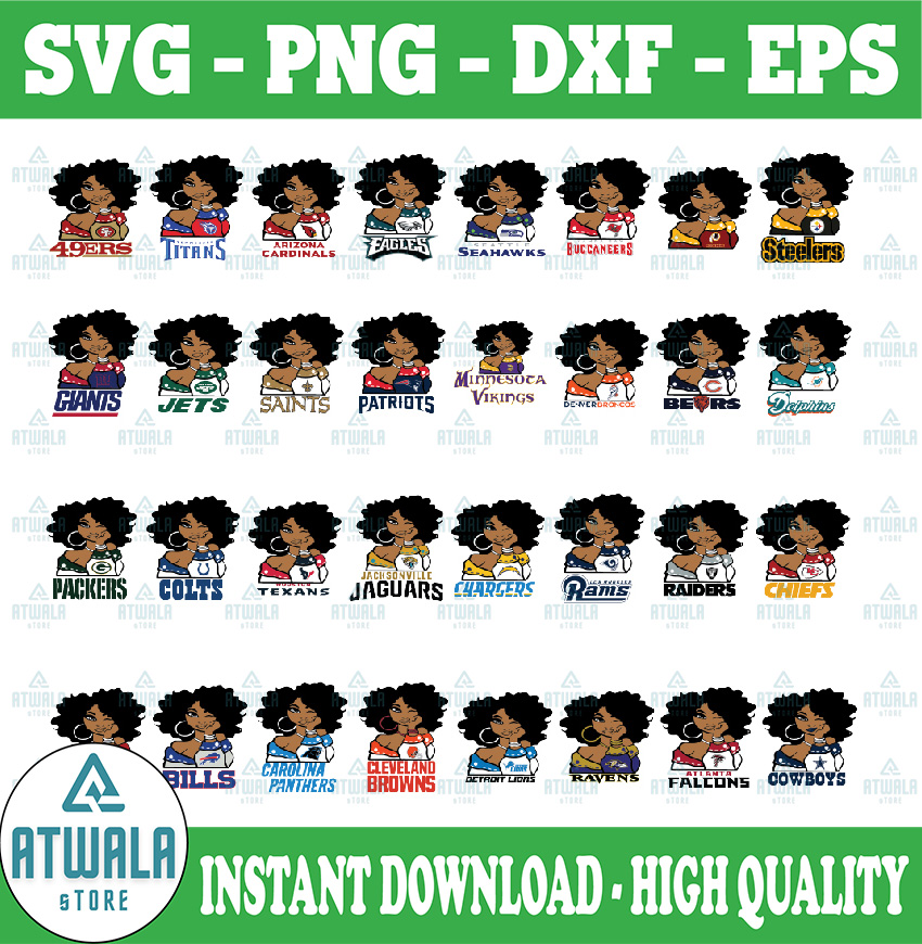 Bundle NFL SVG, Bundle NFL Girl , Bundle NFL Girl Eps, Bundl - Inspire ...