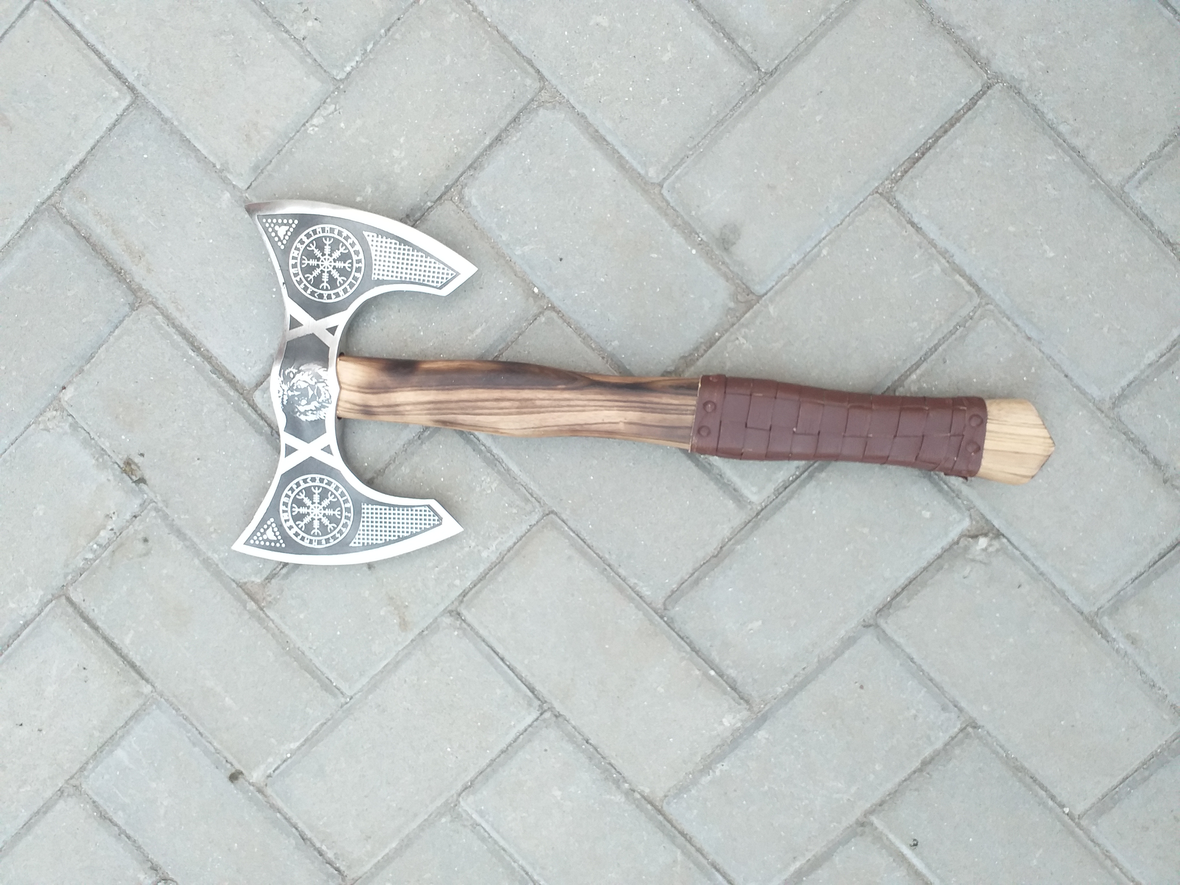 Hand Forged double-headed Bearded axe, Viking throwing axe, - Inspire ...