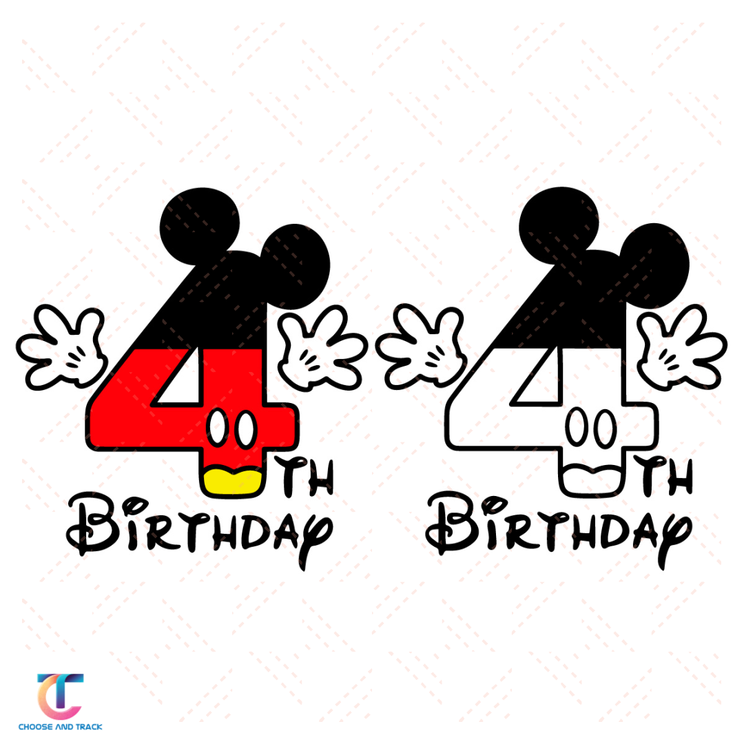 4th Birthday Mickey Svg, Birthday Svg, Mickey Birthday Svg, | Inspire ...